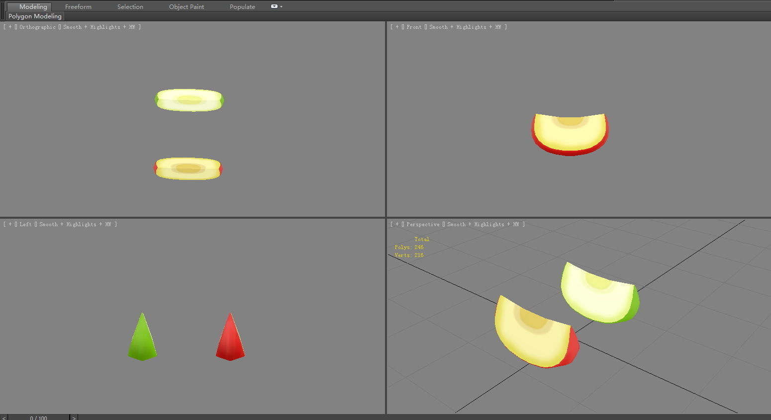 3D model Cartoon apple slice VR / AR / low-poly | CGTrader
