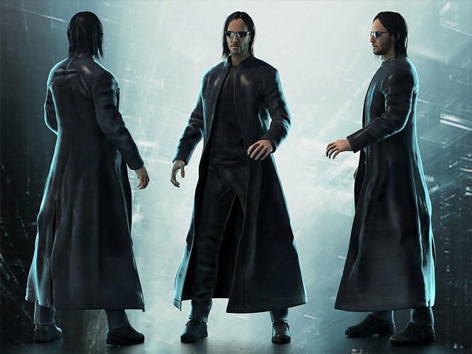 3D model Neo from Matrix 4 Resurrections VR / AR / low-poly rigged ...