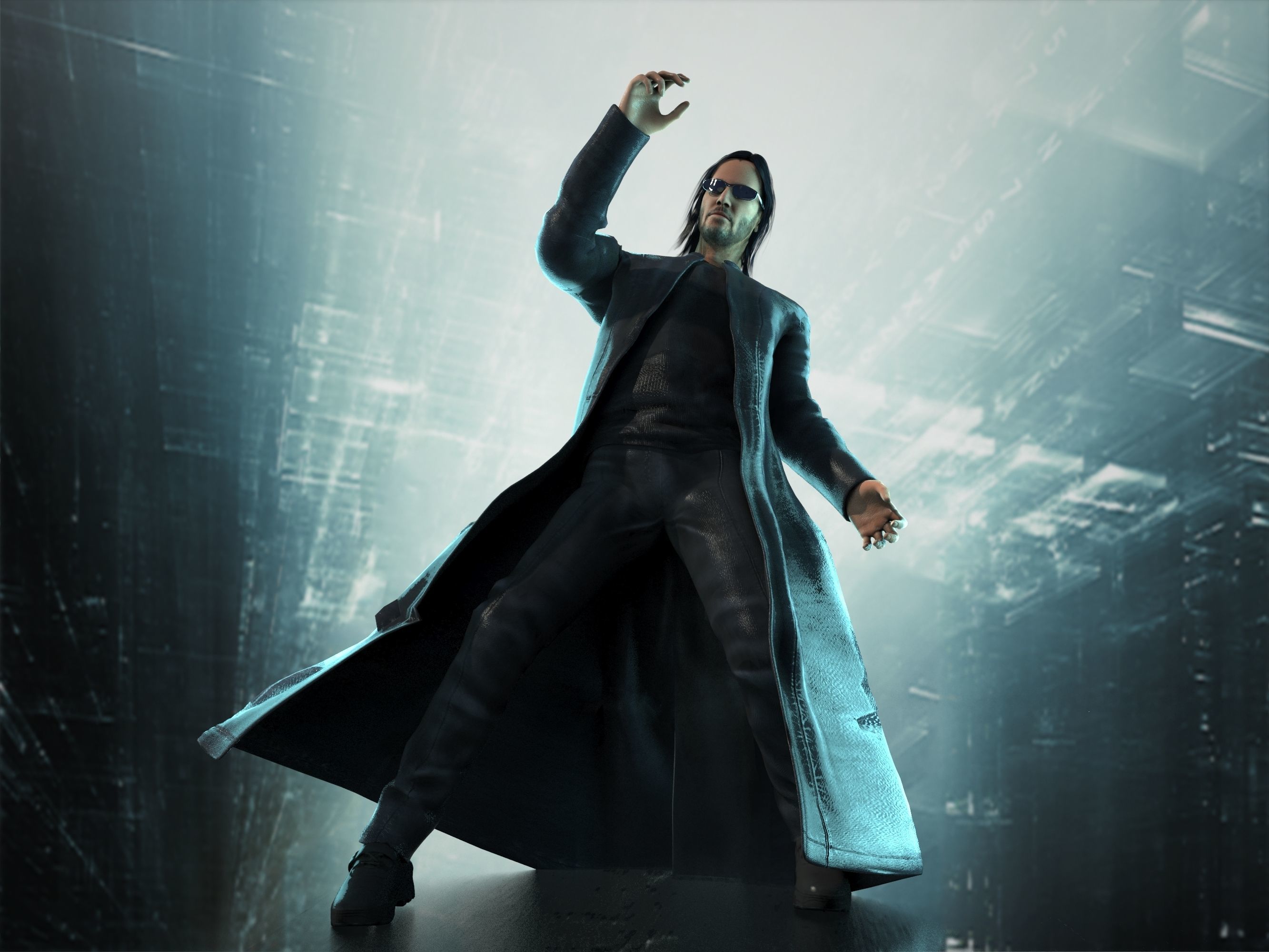 3D model Neo from Matrix 4 Resurrections VR / AR / low-poly rigged ...