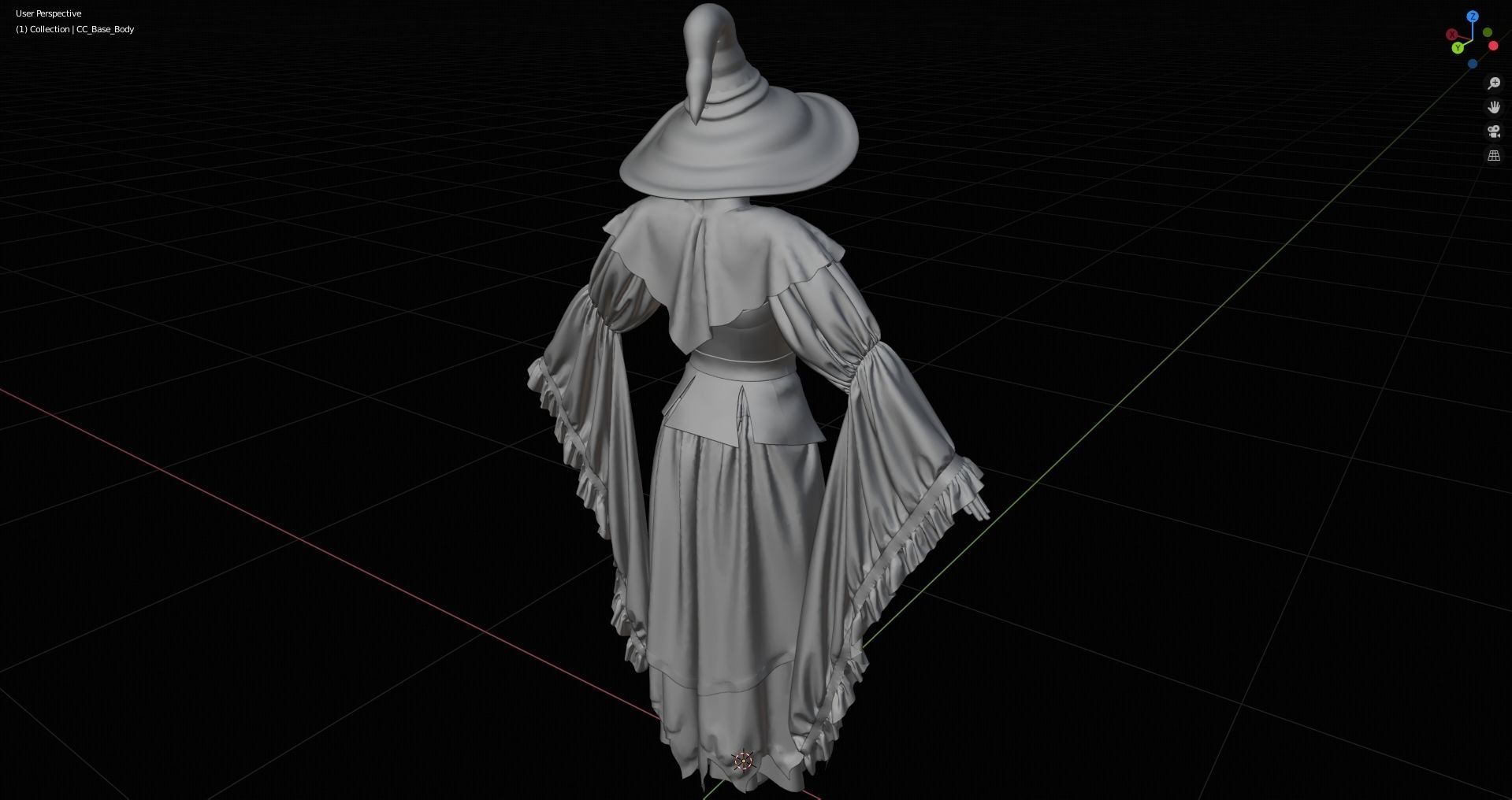Long sleeved wizard robe 3D model | CGTrader