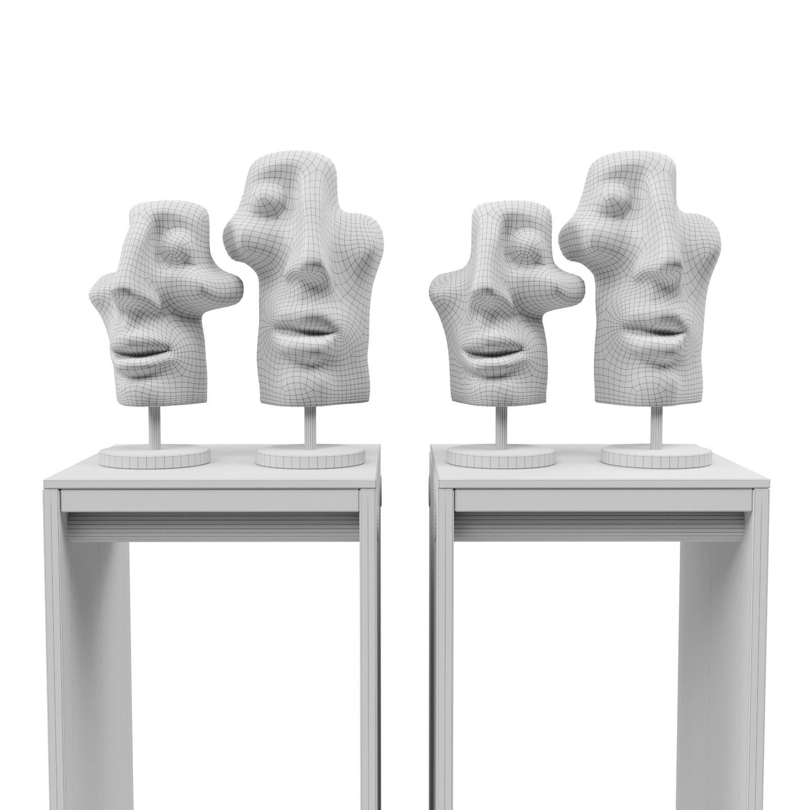 Abstract faces sculpture 3D model | CGTrader