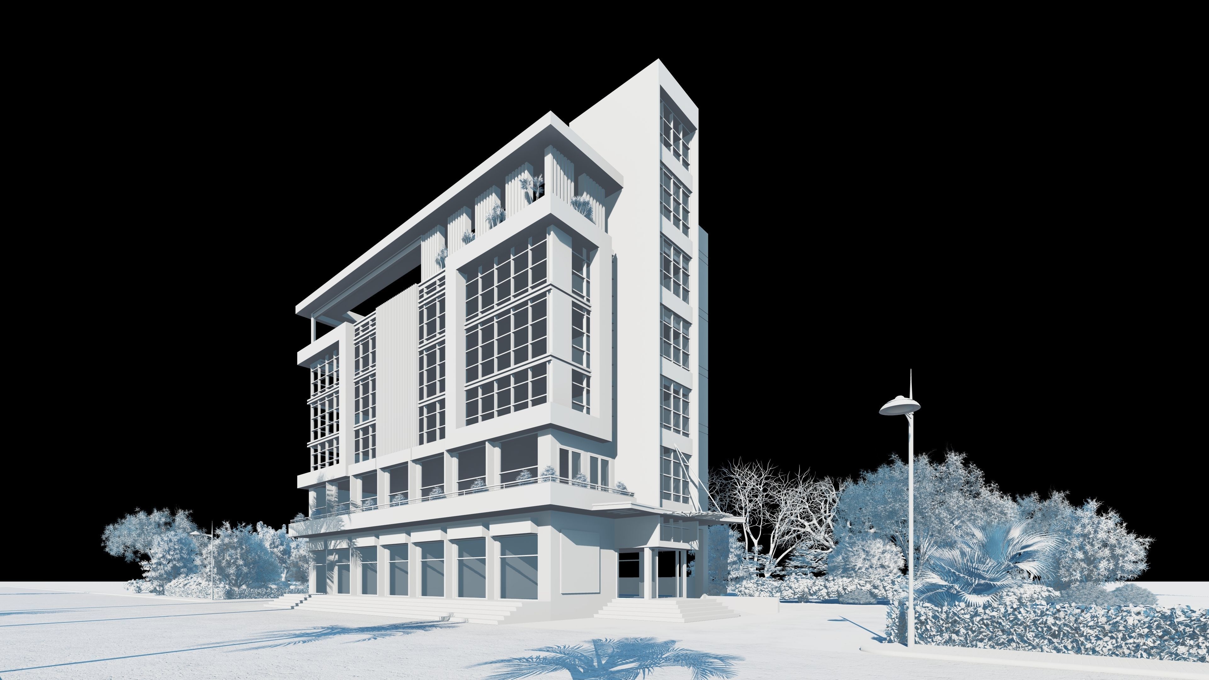 Modern Building N28 3D model animated rigged | CGTrader