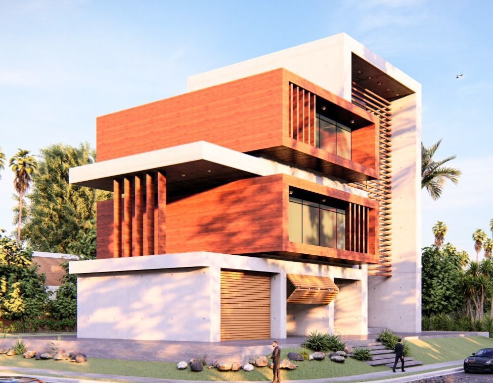 Modern Building N23 3D model animated rigged | CGTrader