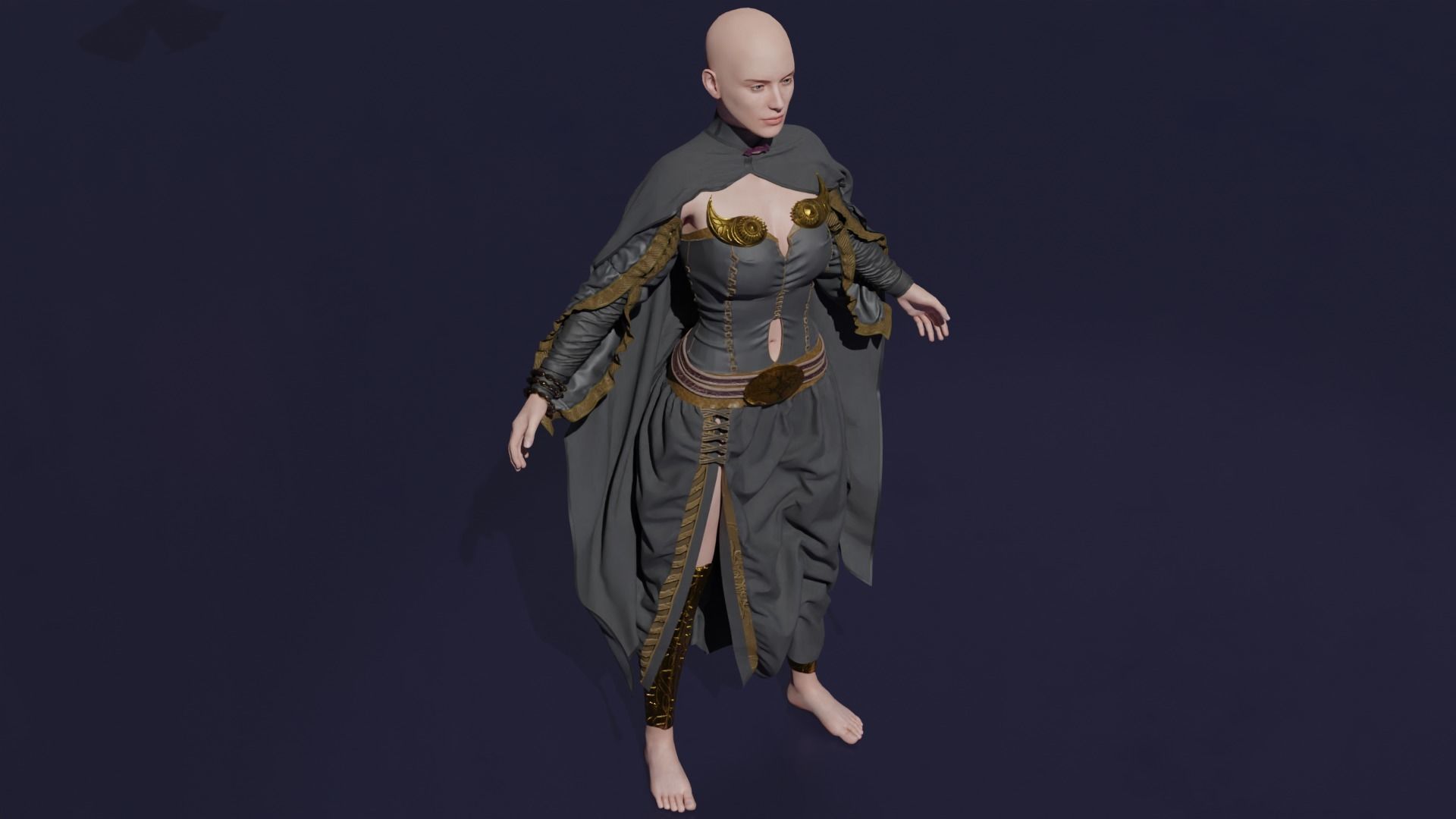 Cloak of the wizard 3D model rigged | CGTrader
