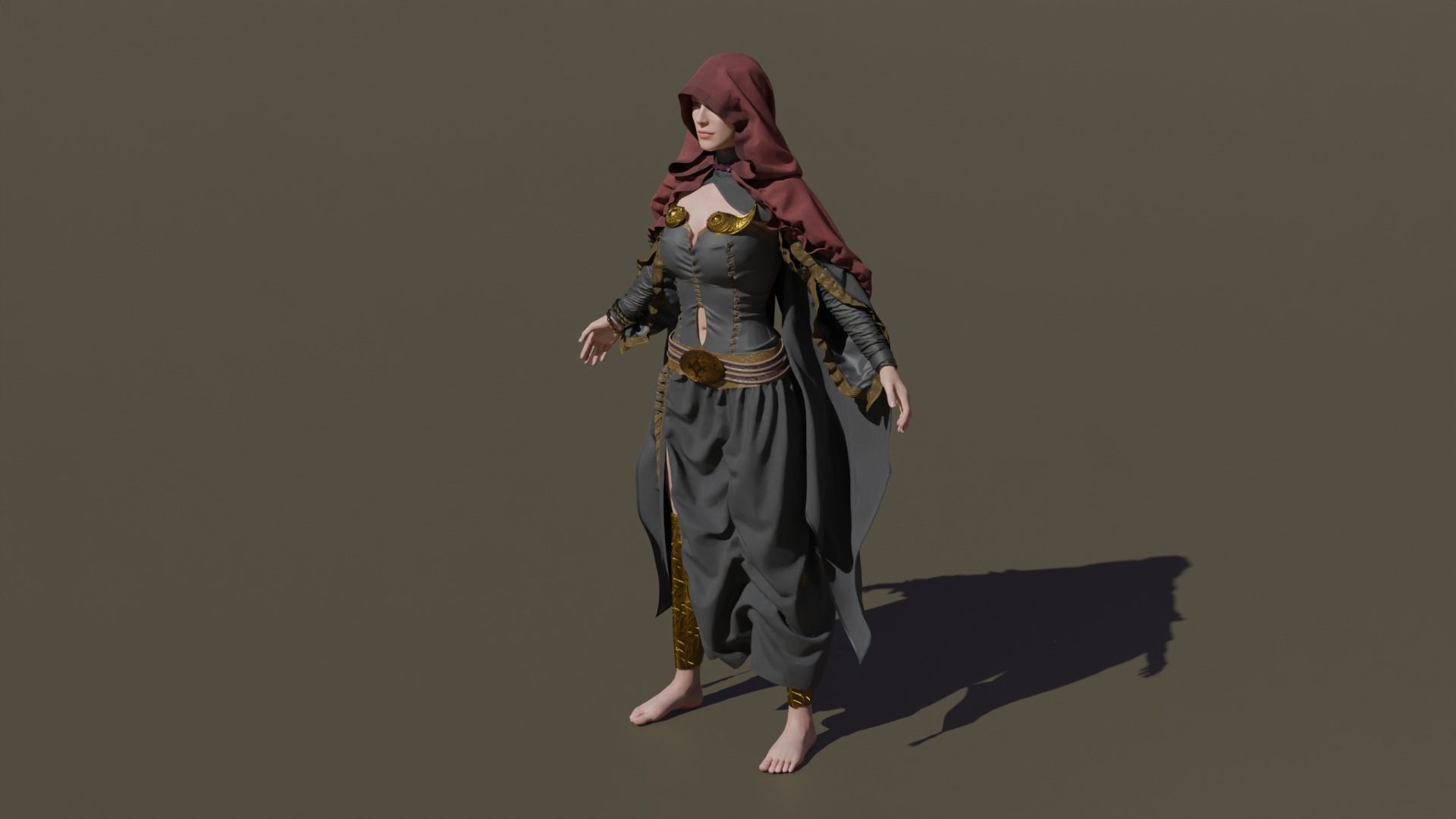 Cloak of the wizard 3D model rigged | CGTrader