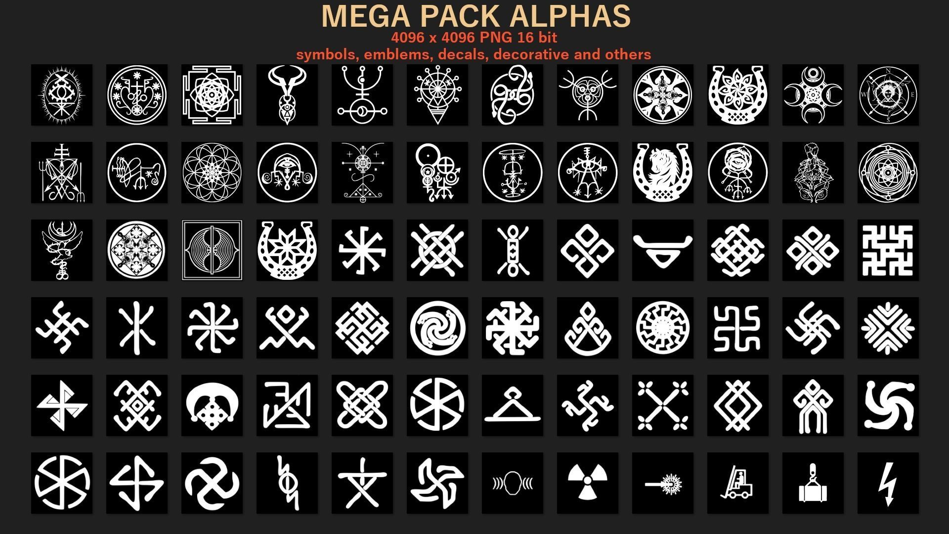 Mega Pack Alphas Texture | CGTrader
