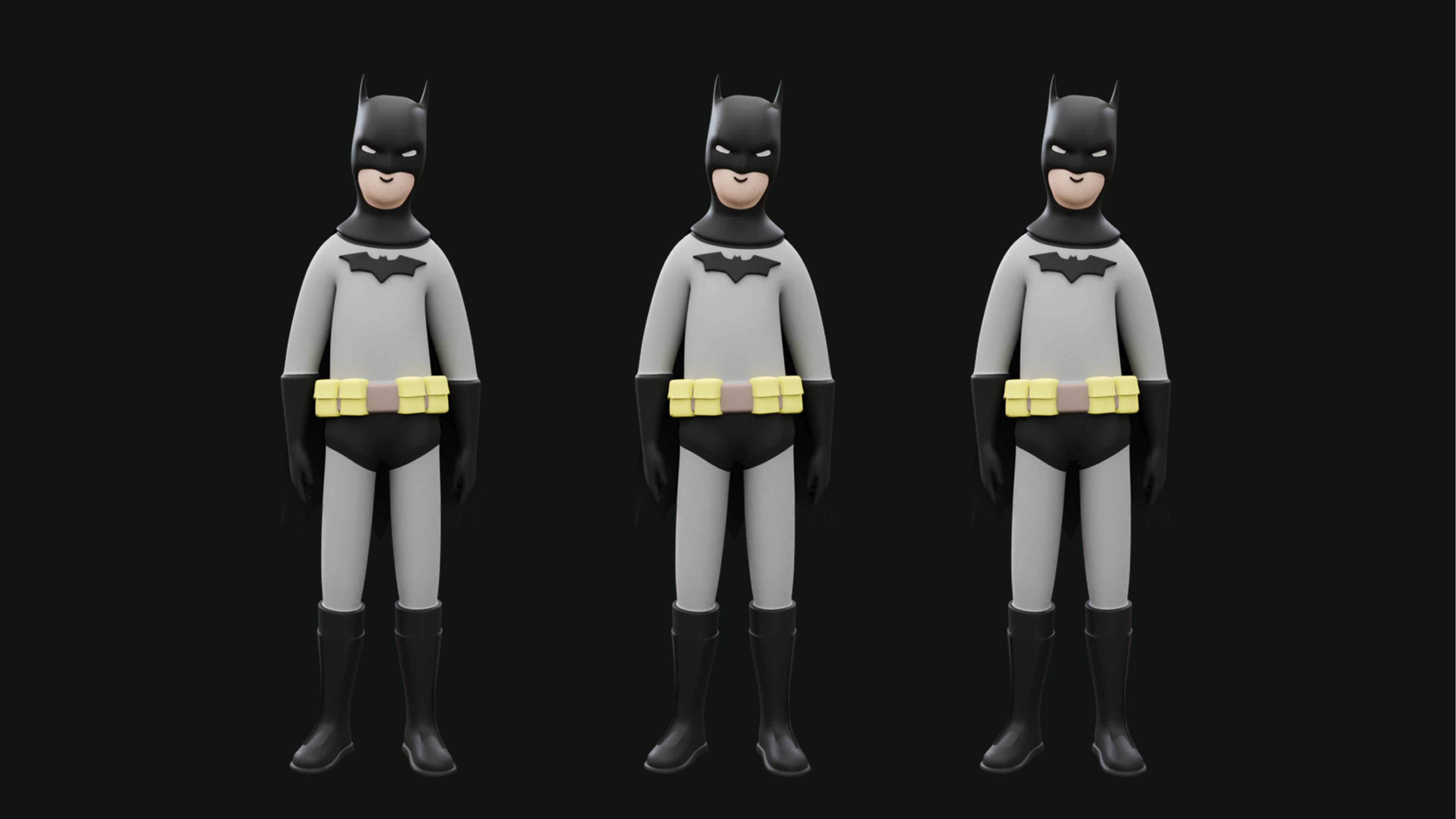 3D model superheroes characters 3 07 VR / AR / low-poly rigged animated ...