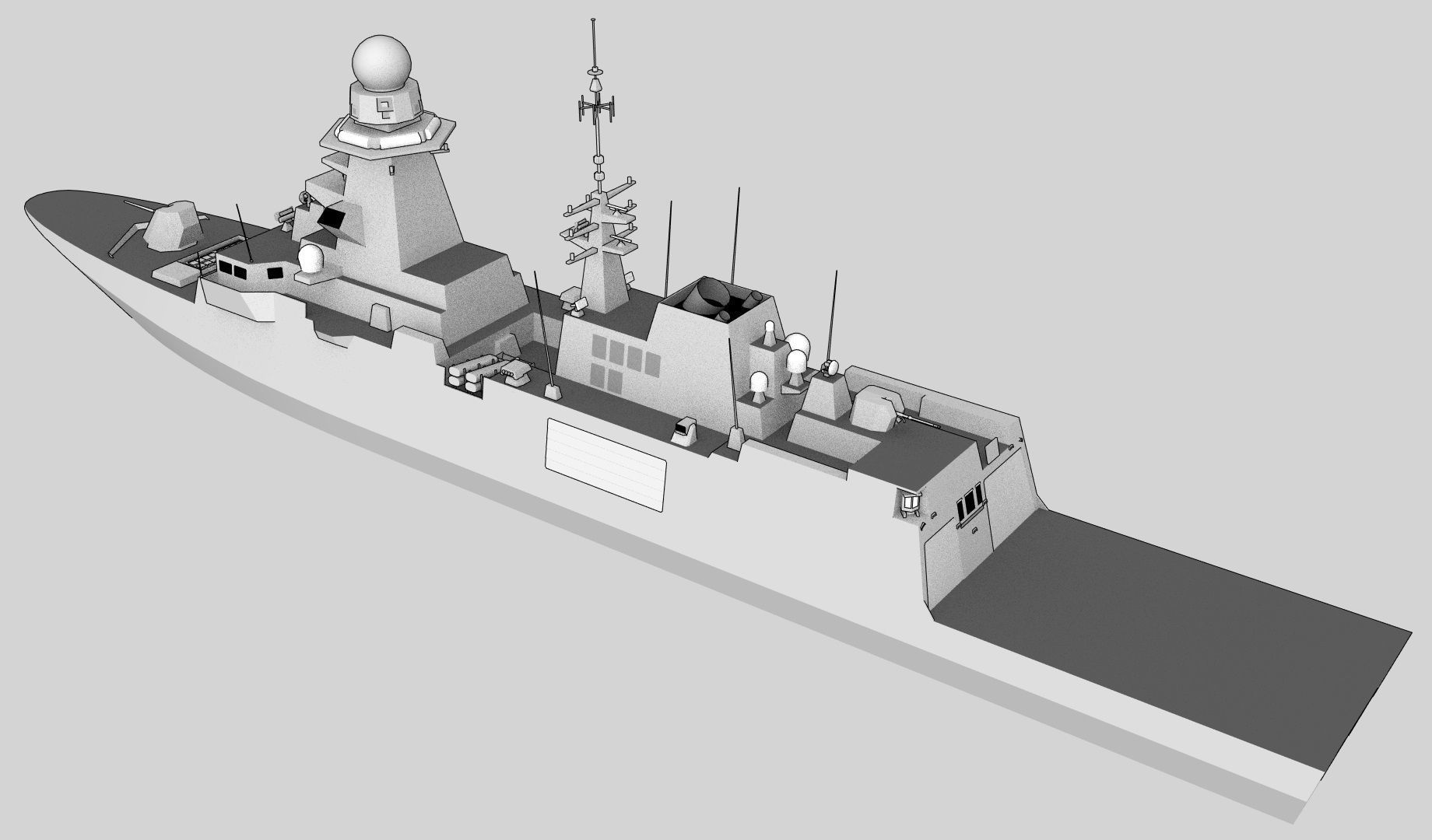 3D model FFG Bergamini FREMM class VR / AR / low-poly | CGTrader