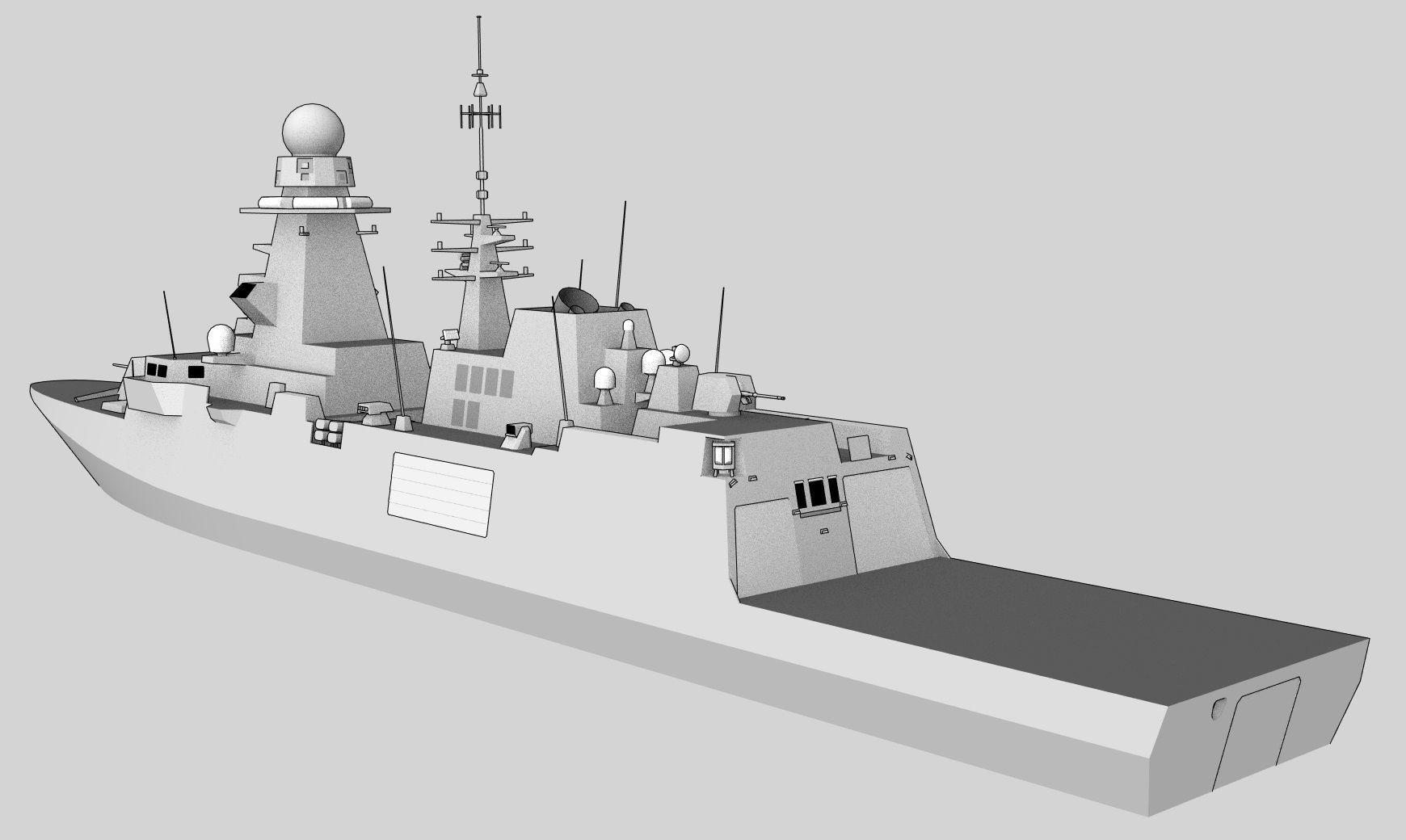 3D model FFG Bergamini FREMM class VR / AR / low-poly | CGTrader