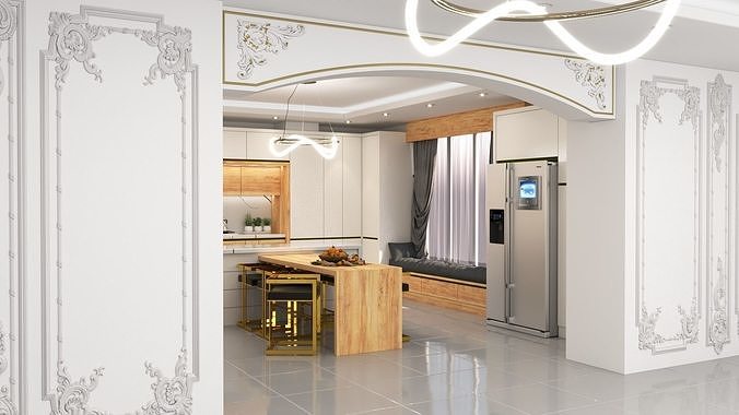 modern kitchen design sketchup 3D model | CGTrader