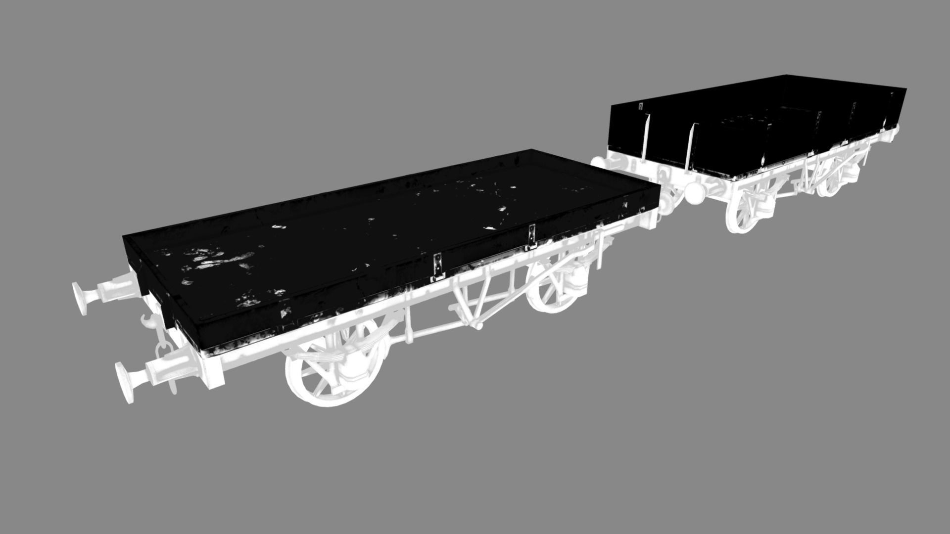 3D model 1-plank - 3plank rail wagon VR / AR / low-poly | CGTrader