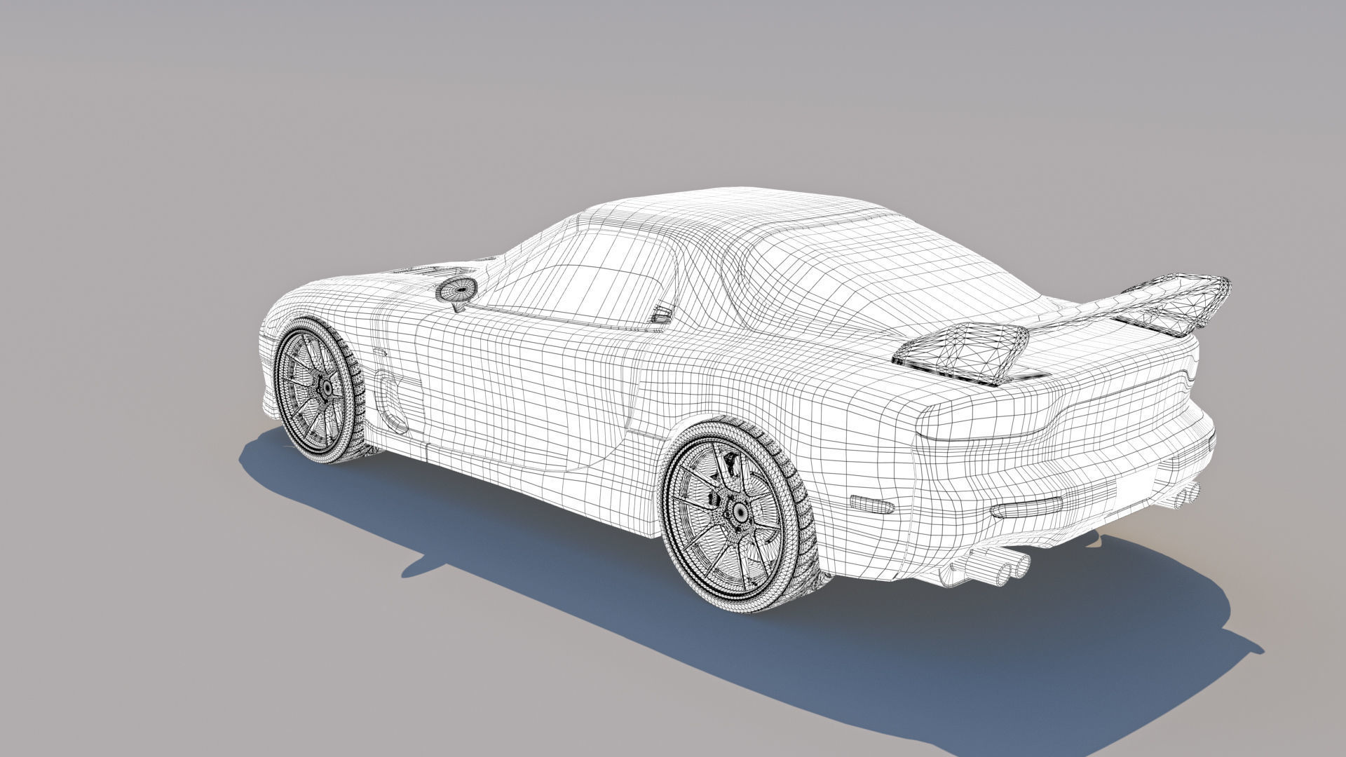 rx7 street style 3D model | CGTrader