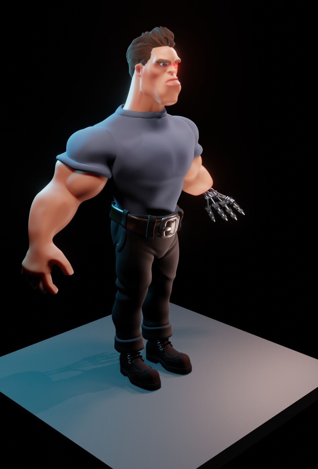 Cartoon Terminator Arnold Schwarzenegger 3D model | CGTrader
