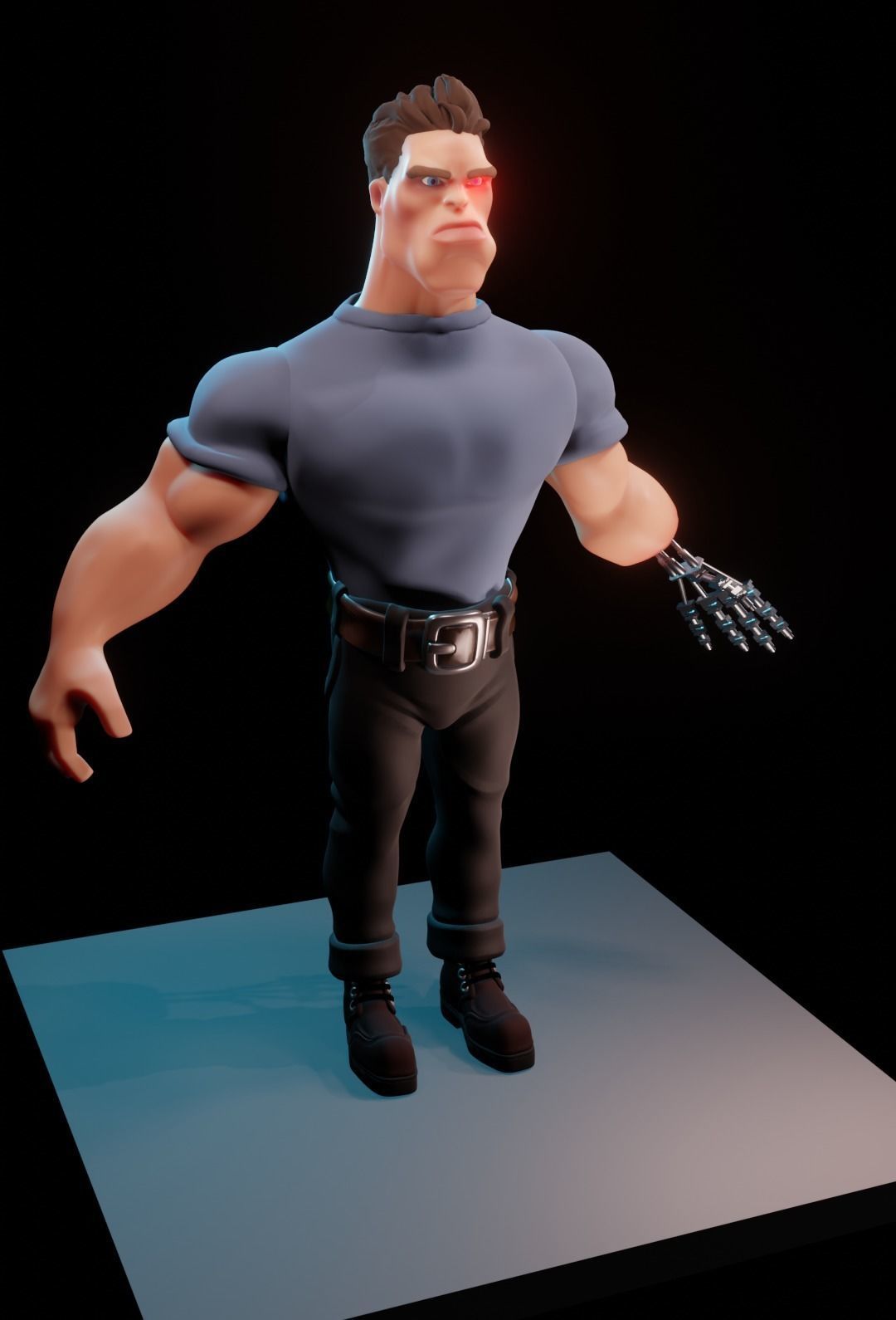 Cartoon Terminator Arnold Schwarzenegger 3D model | CGTrader