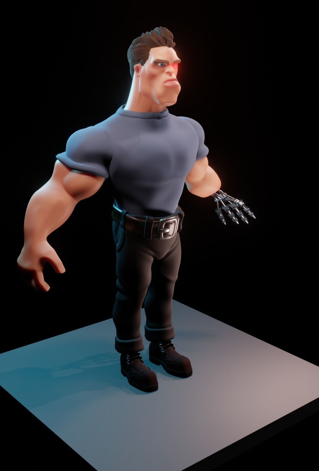 Cartoon Terminator Arnold Schwarzenegger 3D model | CGTrader