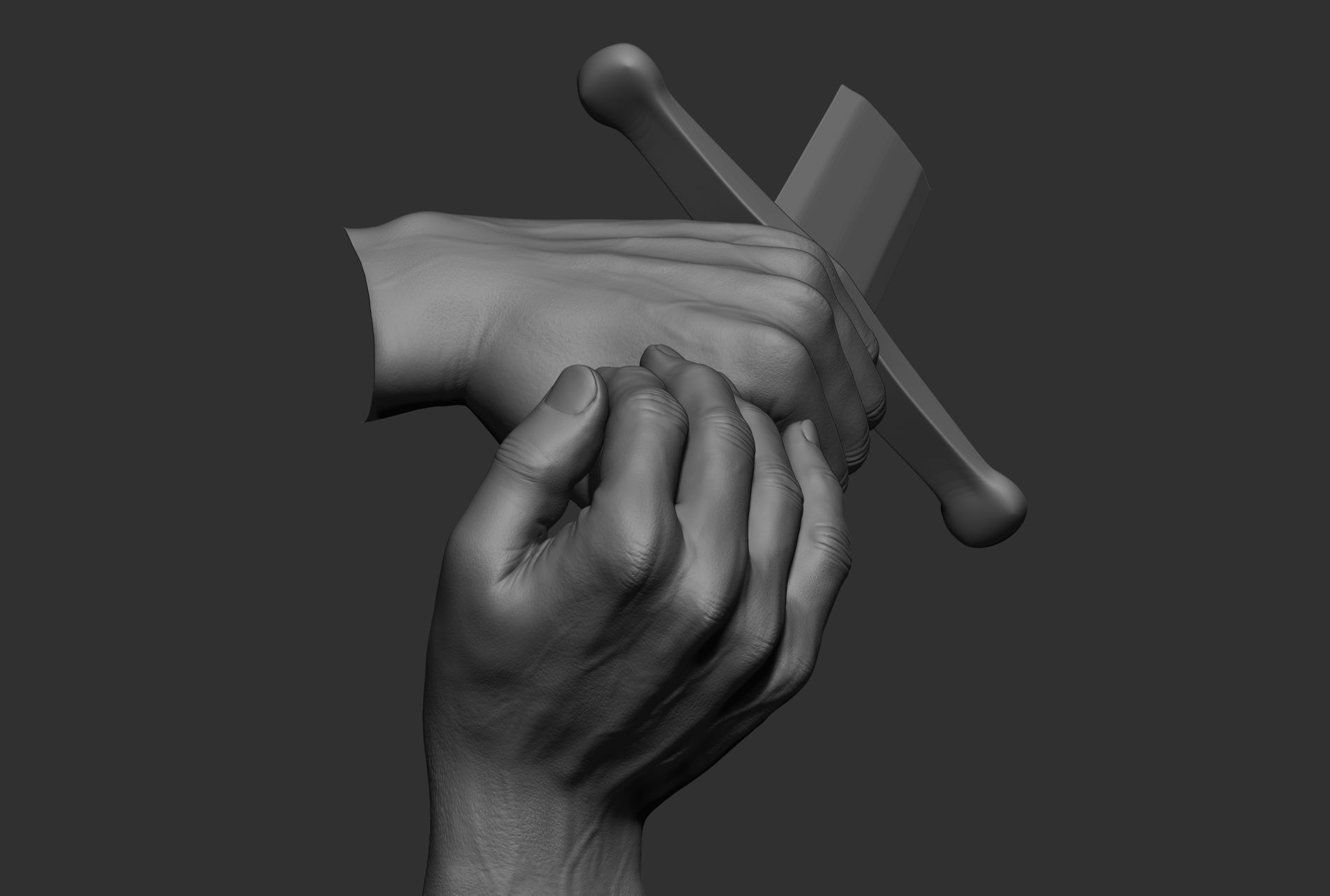 10 male hand poses 3D model | CGTrader