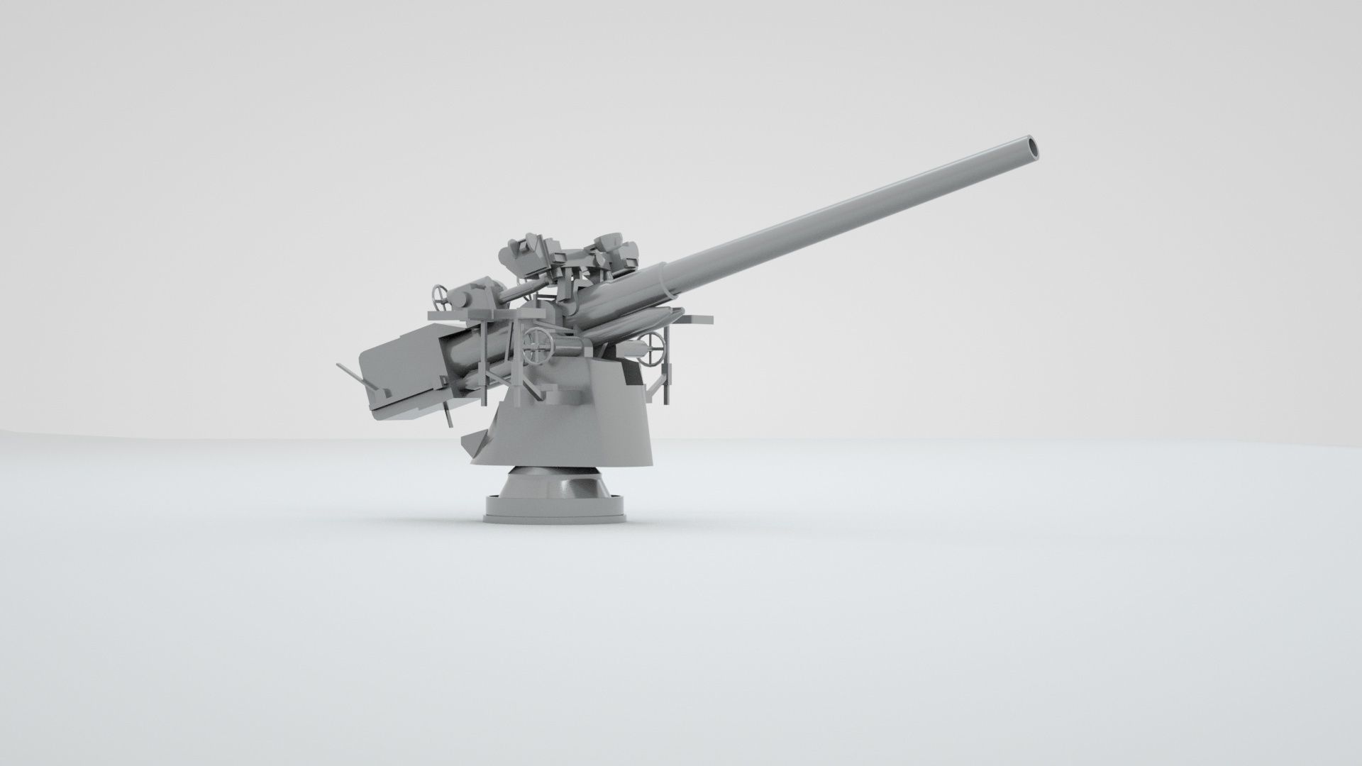 88mm SK C - 35 Naval Gun 3D model rigged | CGTrader