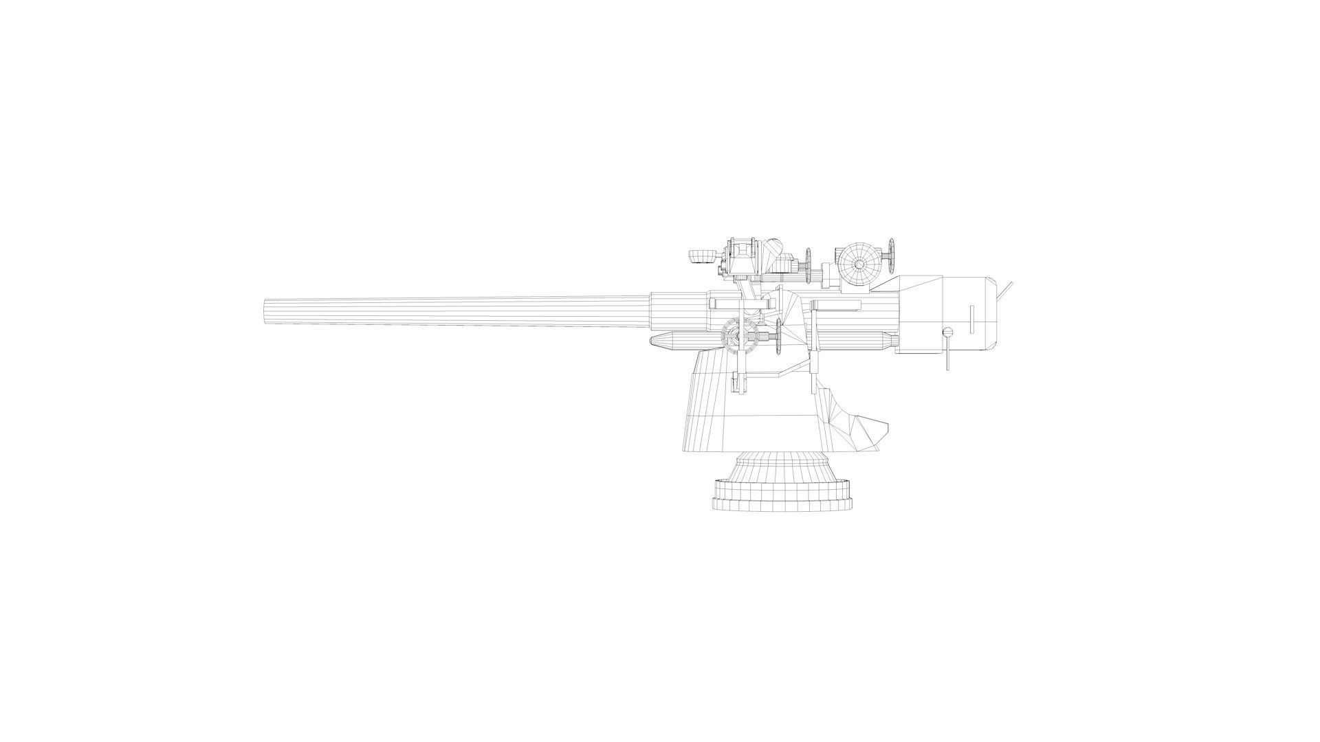 88mm SK C - 35 Naval Gun 3D model rigged | CGTrader