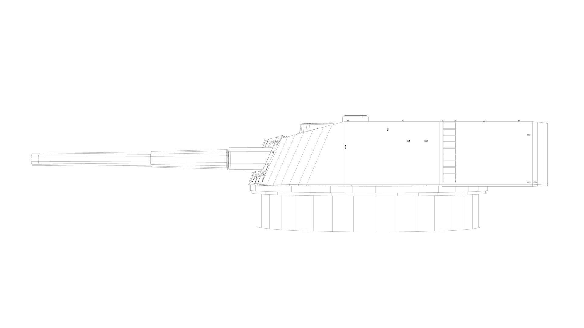 283mm - 11inch SK L - 50 Naval Gun 3D model rigged | CGTrader
