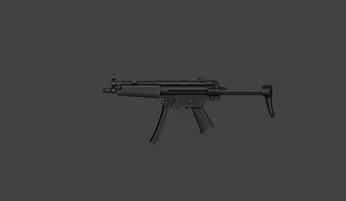 3D model HK Machine Pistole 5 9x19mm Submachine Gun MP5 VR / AR / low ...