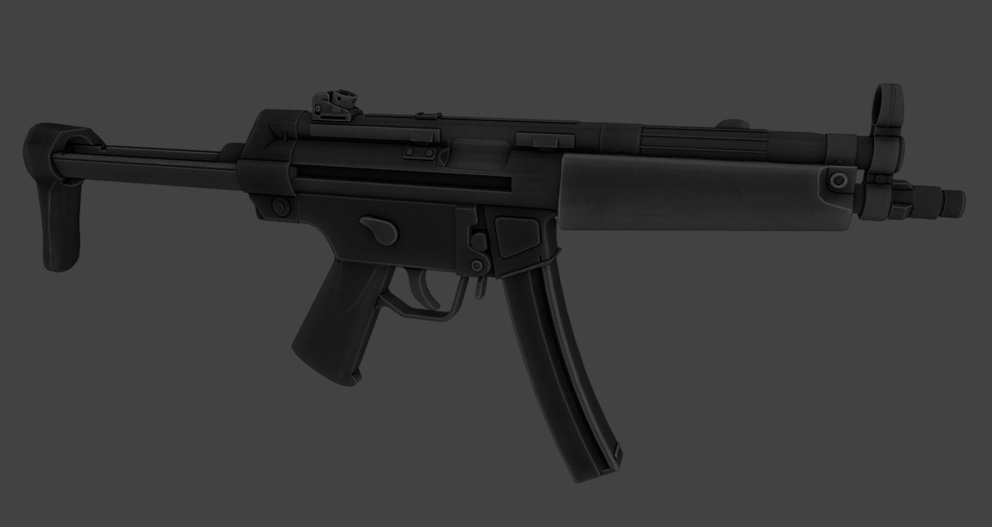 3D model HK Machine Pistole 5 9x19mm Submachine Gun MP5 VR / AR / low ...