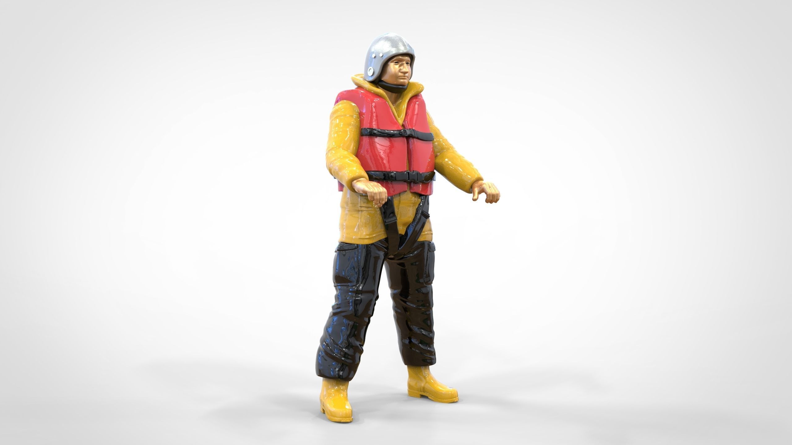 N10 Captain Royal National Lifeboat Institution RNLI Rescue crew 3D ...