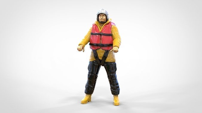 N10 Captain Royal National Lifeboat Institution RNLI Rescue crew 3D ...
