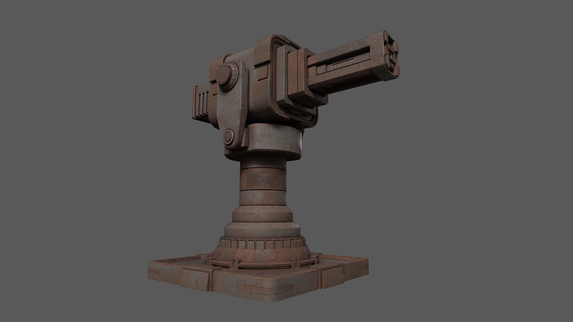 3D model Rusty Retrofuturism Laser Turret VR / AR / low-poly | CGTrader