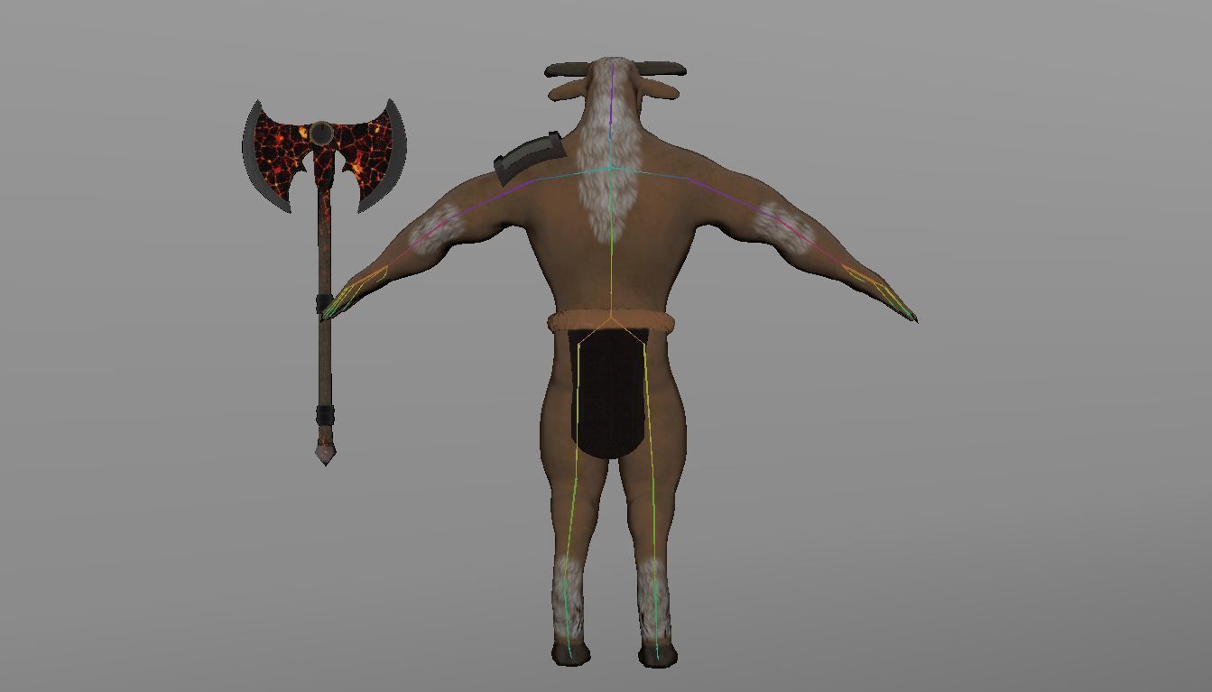 3D model Minotaur and Fire axe VR / AR / low-poly | CGTrader
