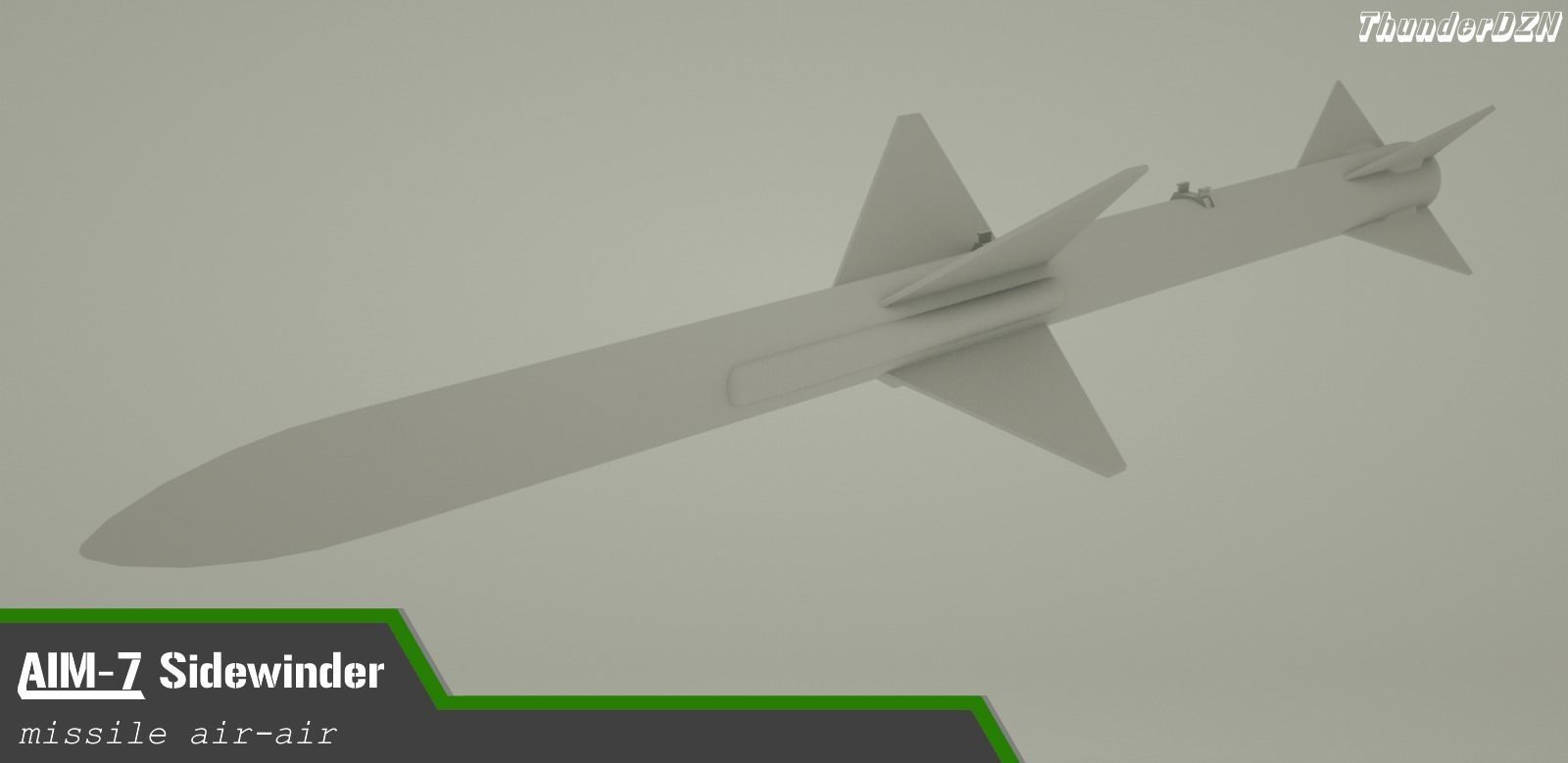 AIM-7 Sparrow Non-Textured 3D model | CGTrader
