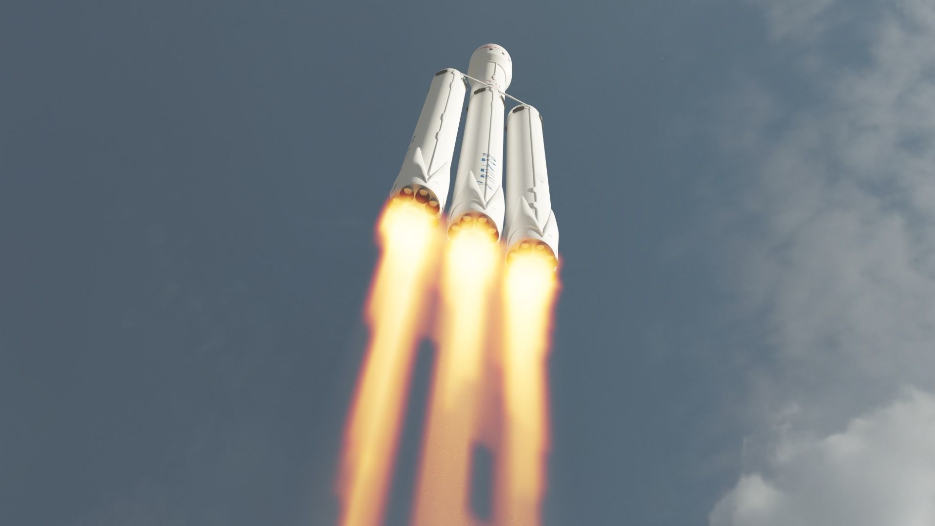 Spacex Falcon Heavy 3D model animated rigged | CGTrader