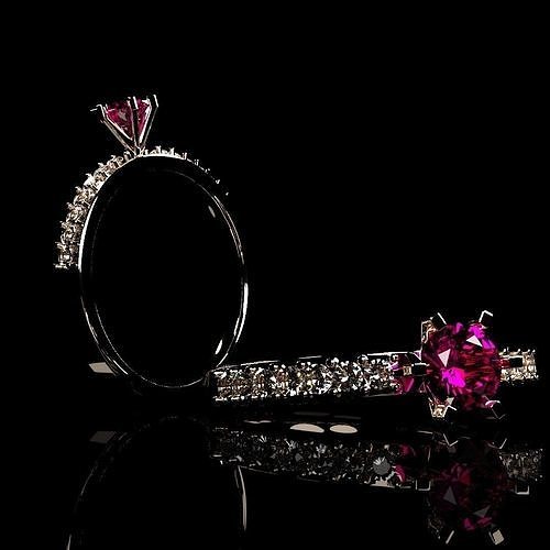 3D gold Diamond Ring for Wedding and Engagement 3D model animated ...