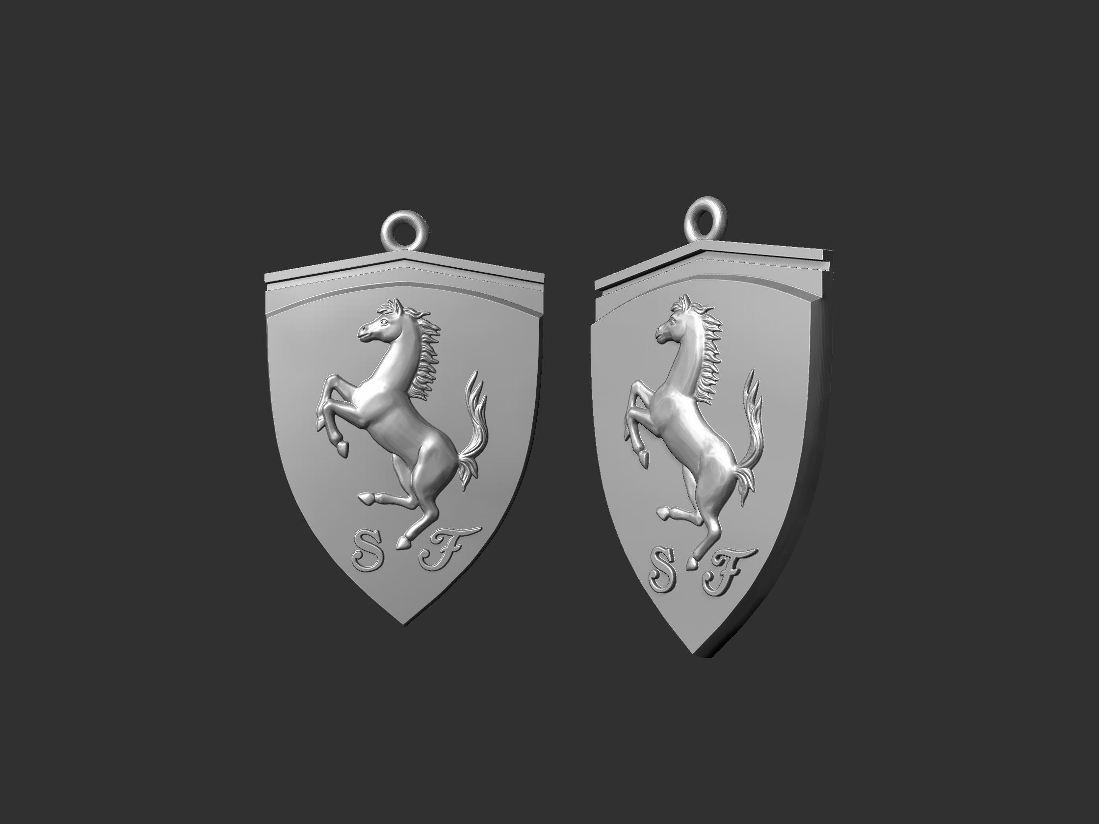 Ferrari logo pendant 3D model 3D printable | CGTrader