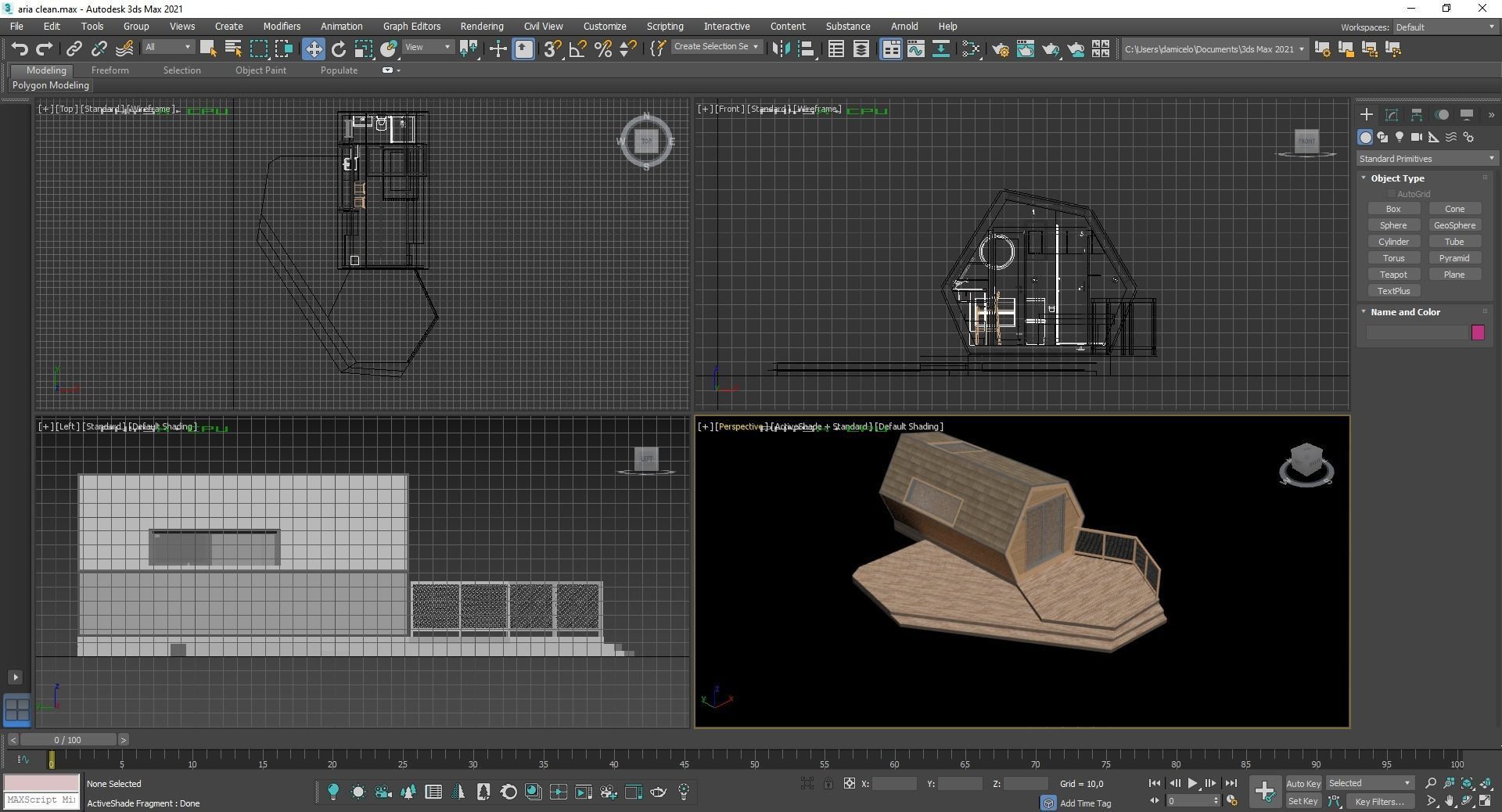 3D model Multipurpose Glamping Pod ARIA basic dwg plans VR / AR / low ...