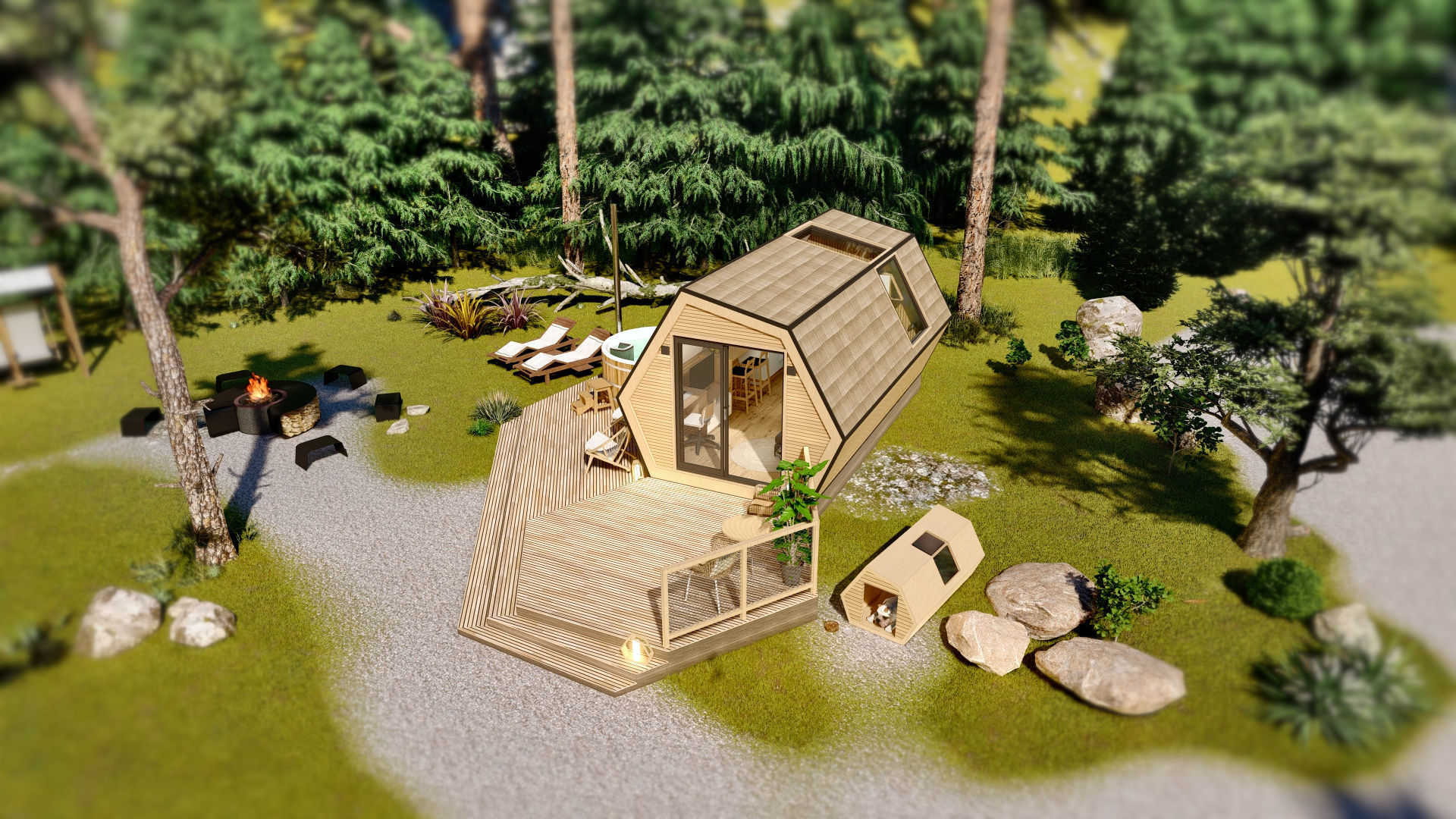 3D model Multipurpose Glamping Pod ARIA basic dwg plans VR / AR / low ...