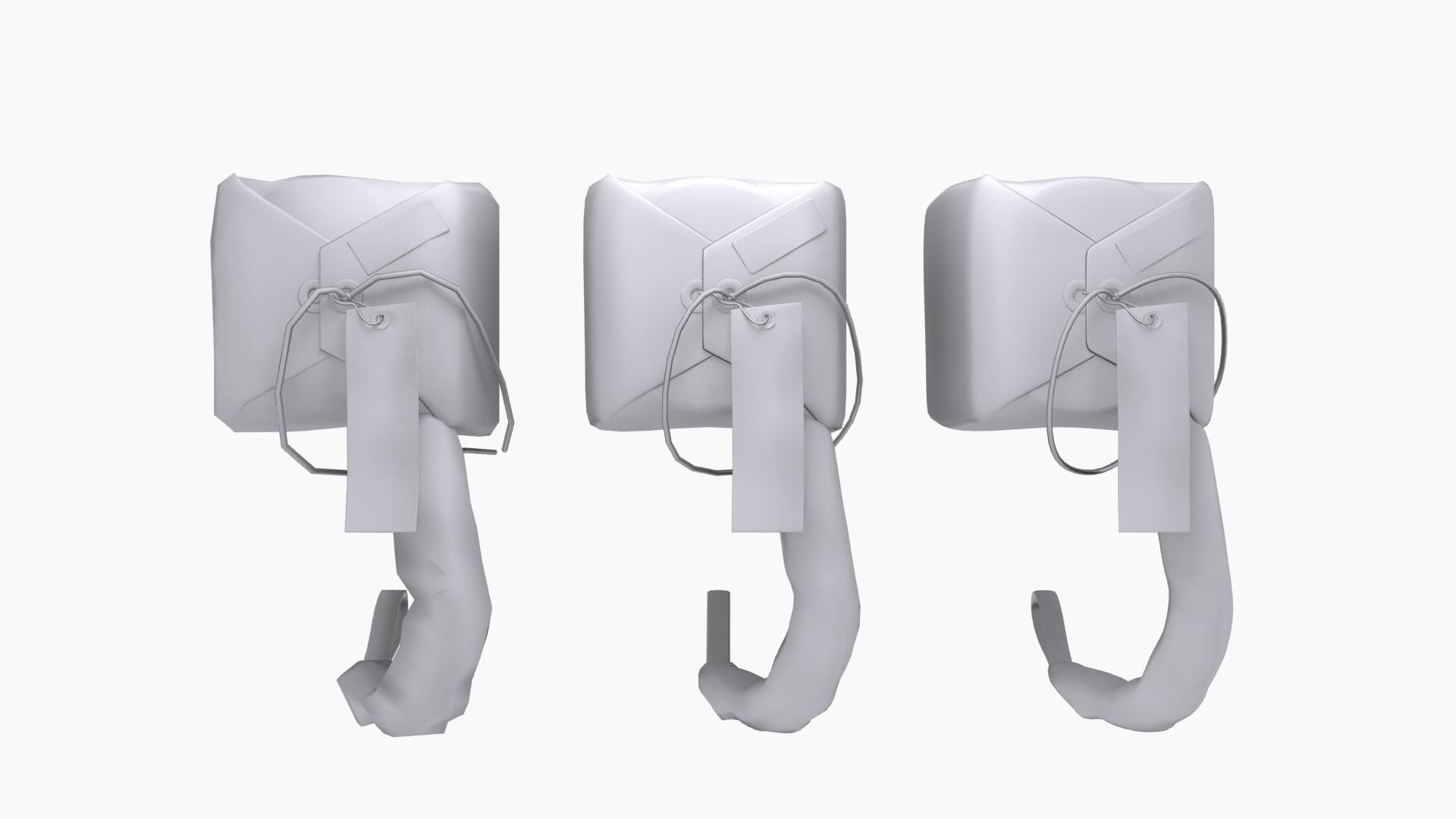 3D model White Super Gas Parachute VR / AR / low-poly | CGTrader