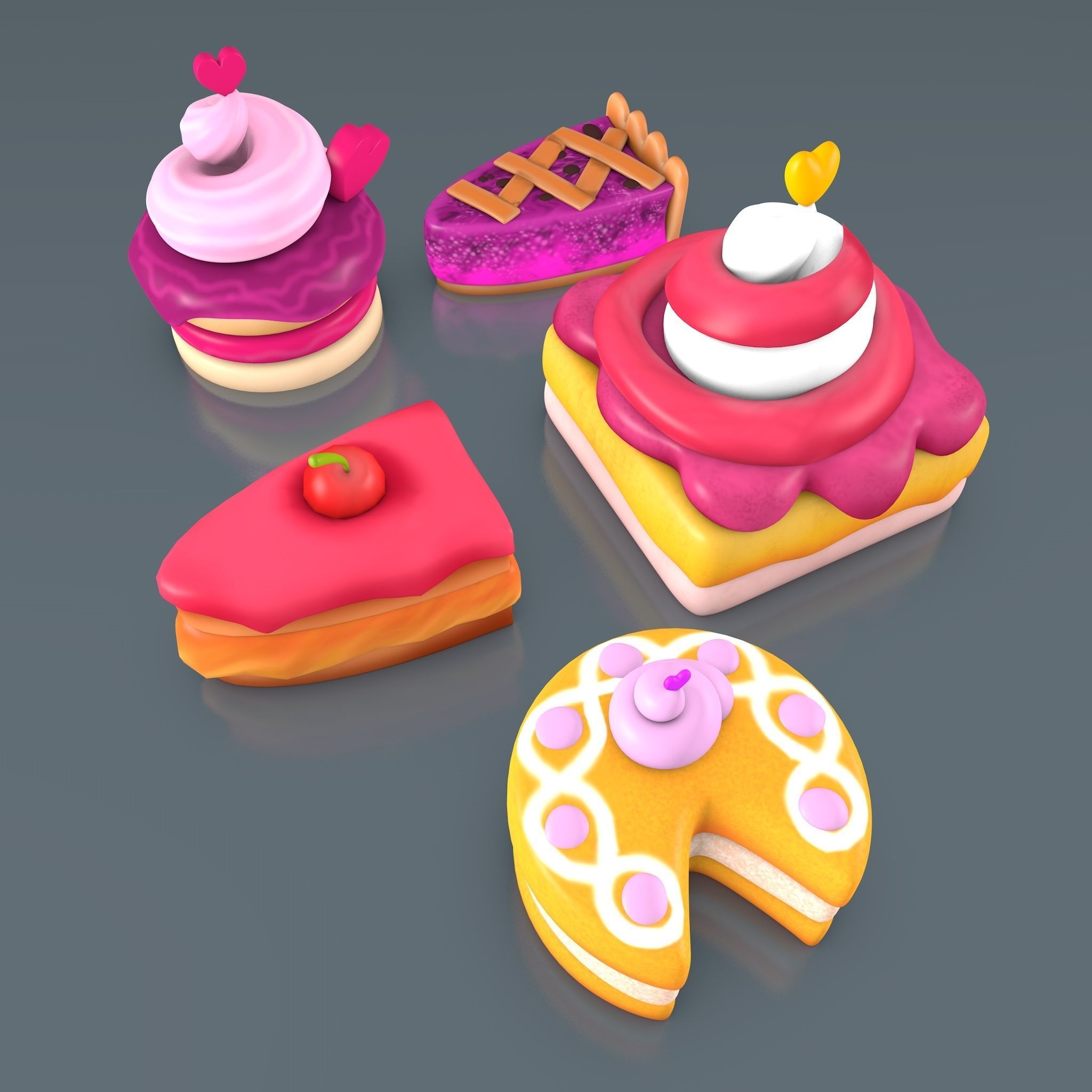 3D model Cartoon Cakes VR / AR / low-poly | CGTrader