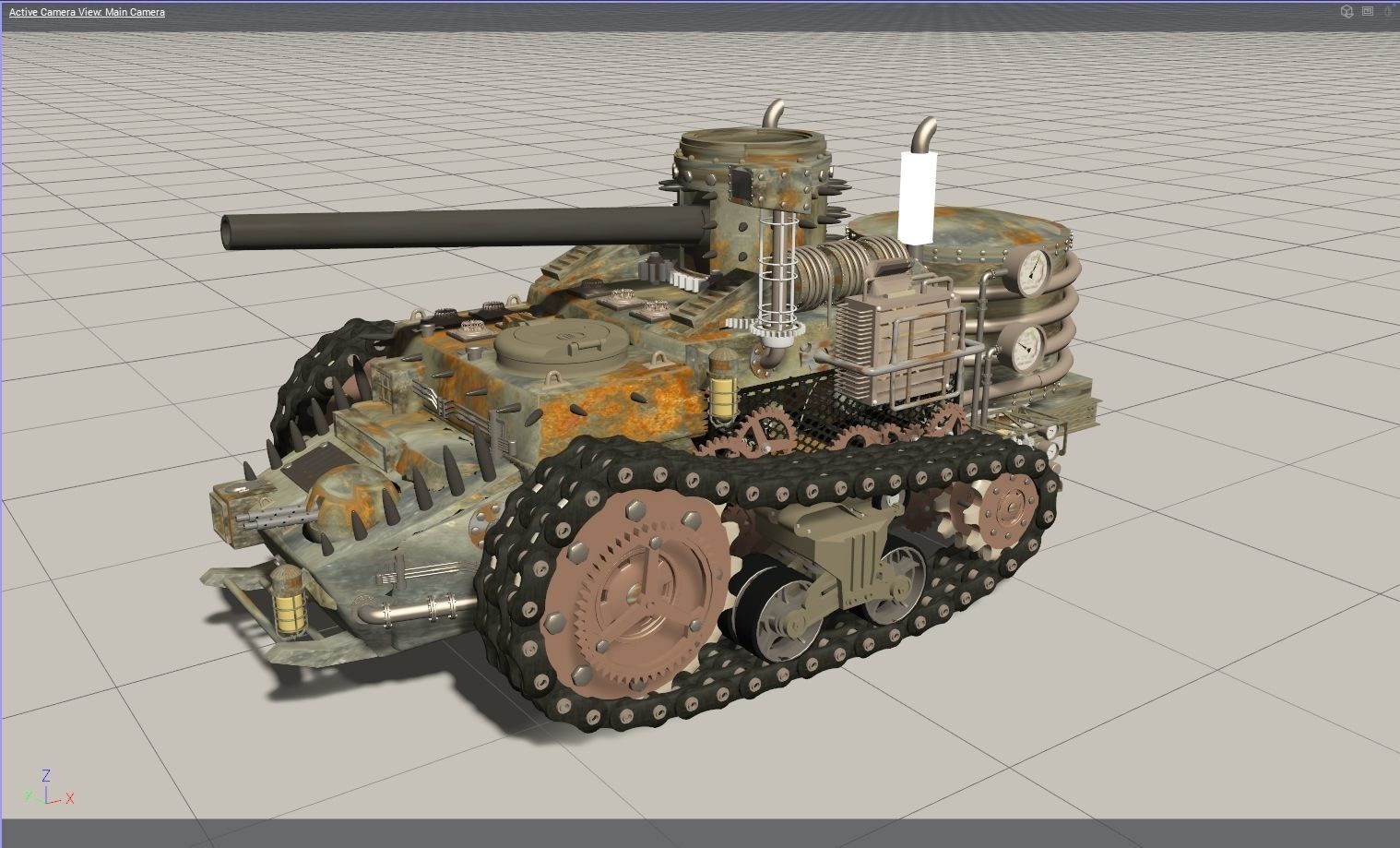 Steampunk Tank 3D model rigged | CGTrader