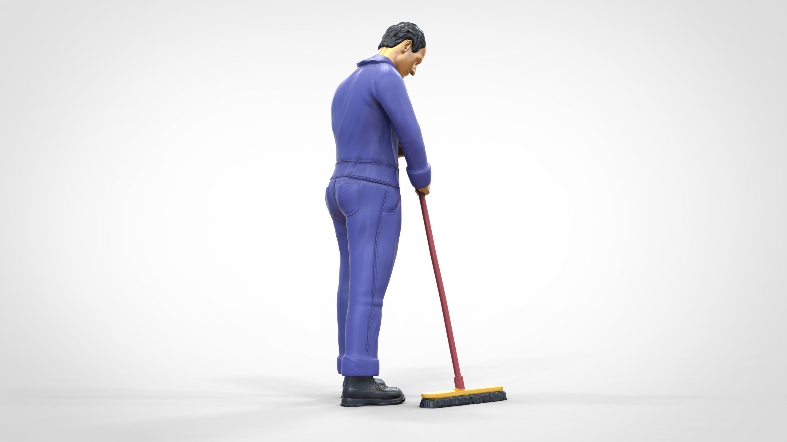 N1 Cleaner or janitor brooming 3D model 3D printable | CGTrader