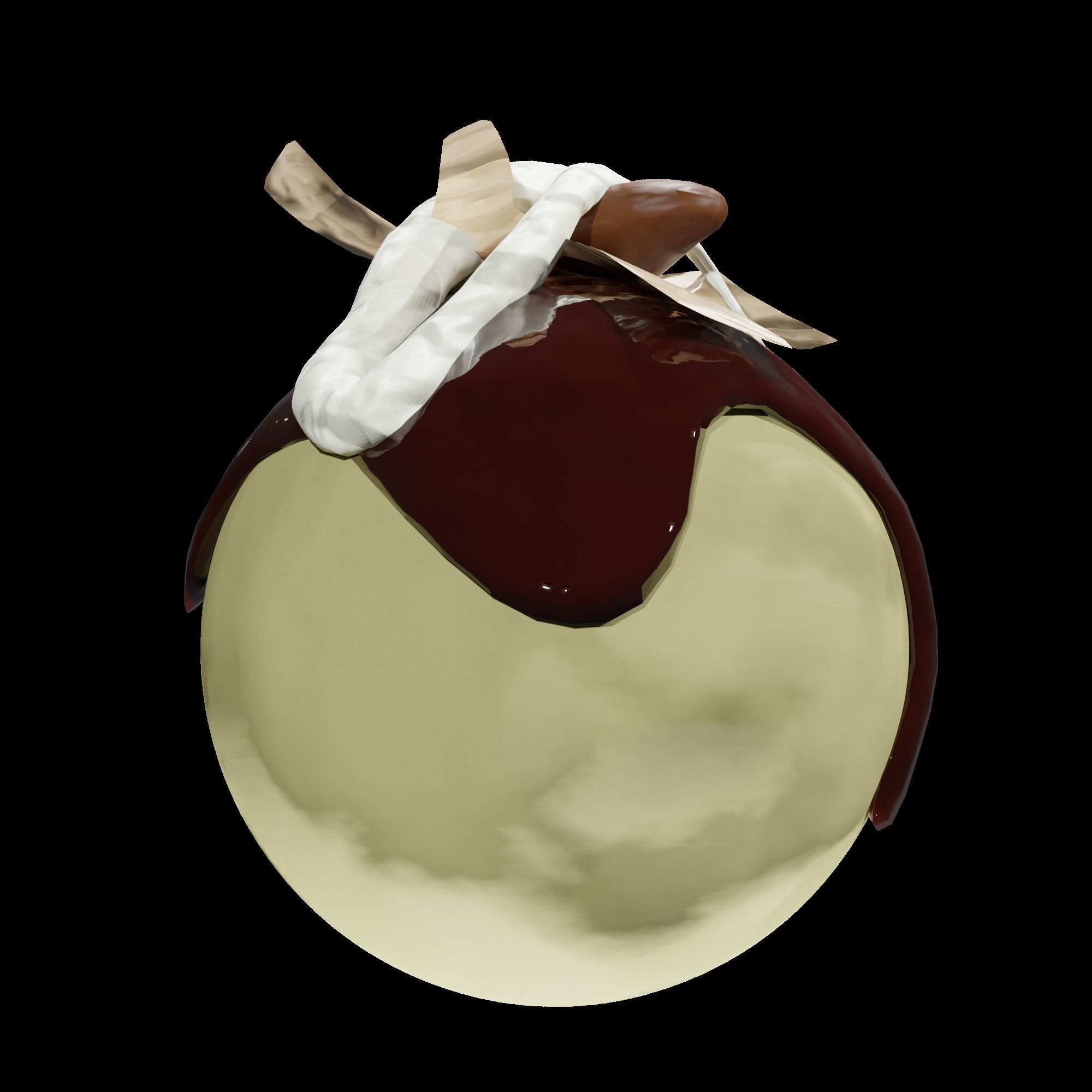tako tako chocolate ball with icing 3D model | CGTrader