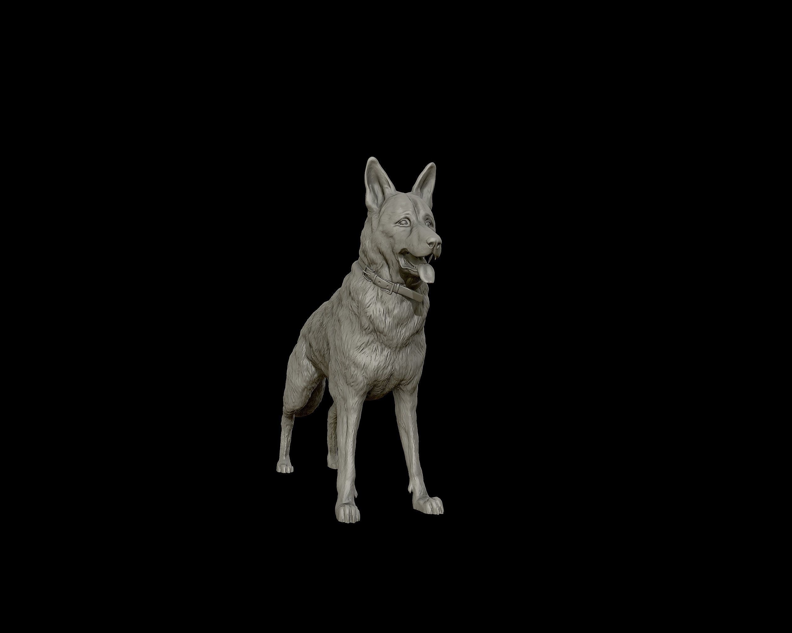 German Shepherd model 3D model 3D printable | CGTrader