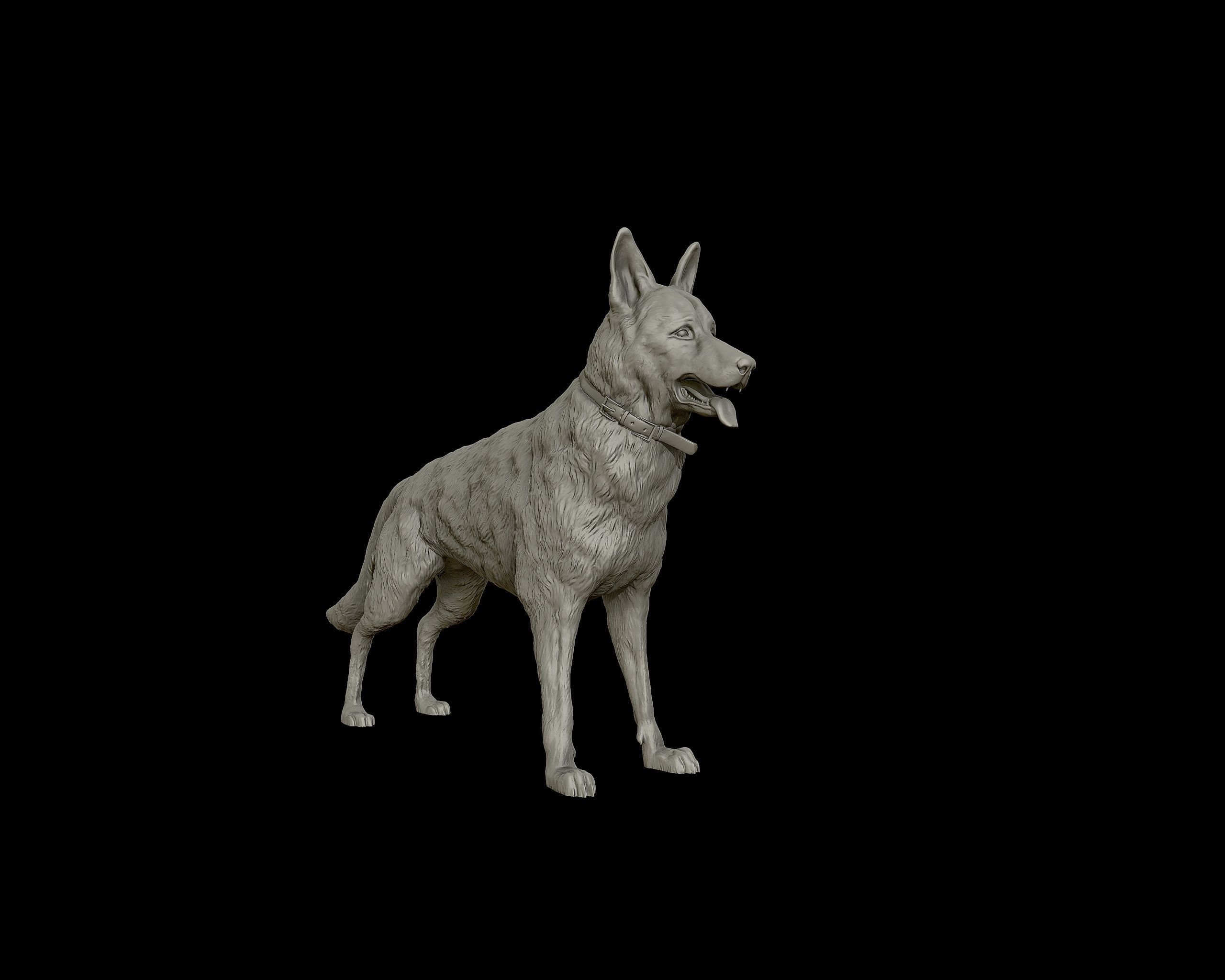 German Shepherd model 3D model 3D printable | CGTrader