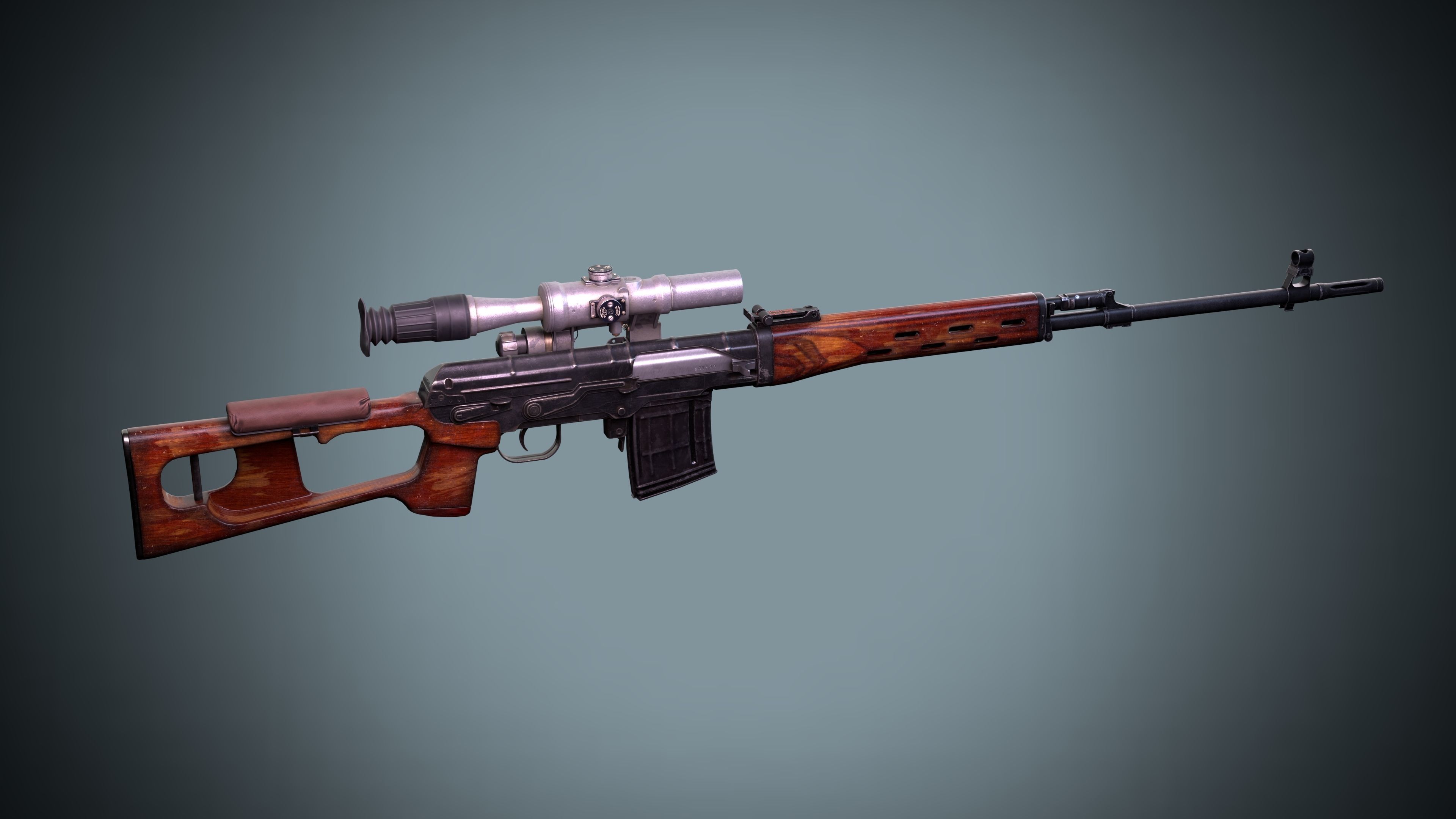 3D model SVD Sniper Rifle Dragunov wich PSO-1 VR / AR / low-poly | CGTrader