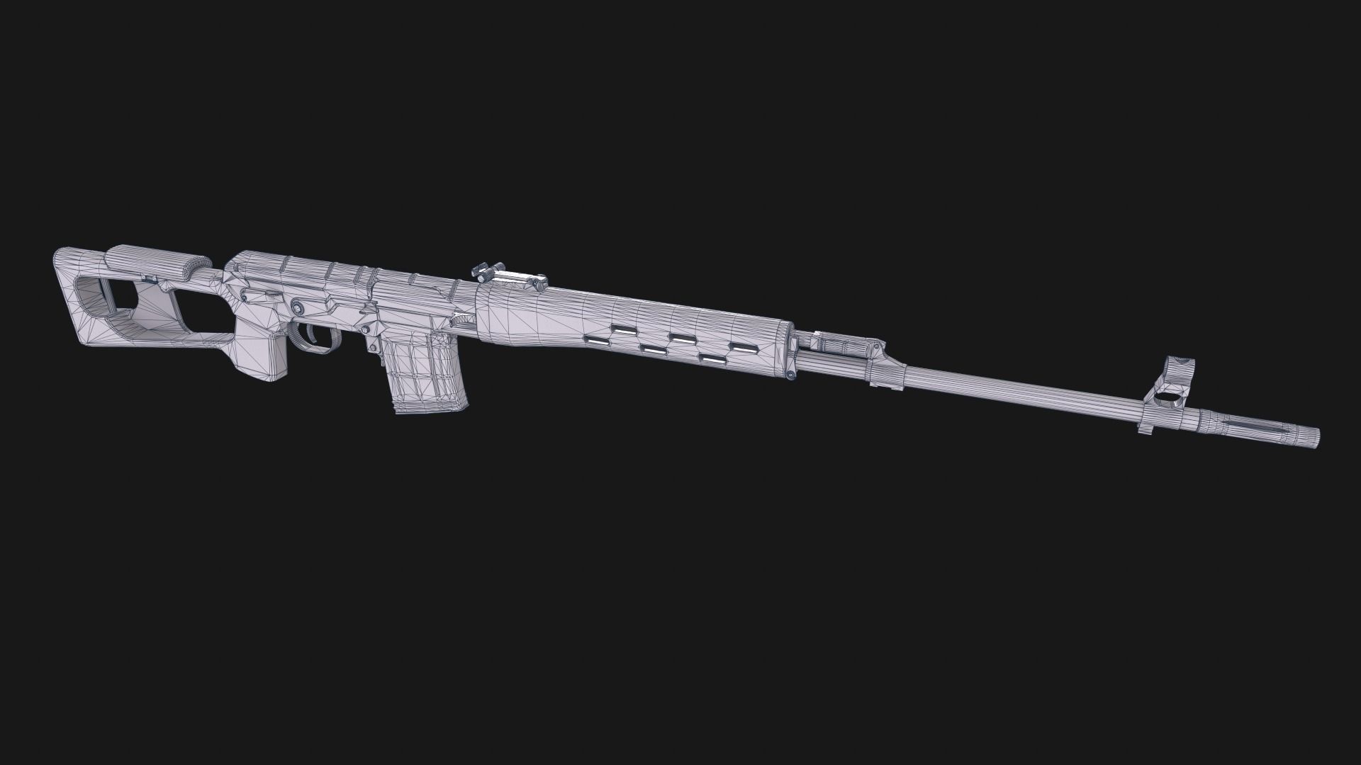 3D model SVD Sniper Rifle Dragunov wich PSO-1 VR / AR / low-poly | CGTrader