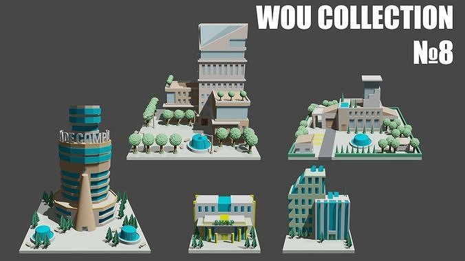 WOU COLLECTION 8 BUILDINGS 3D model | CGTrader