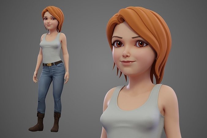 Rider Girl 3D model rigged | CGTrader