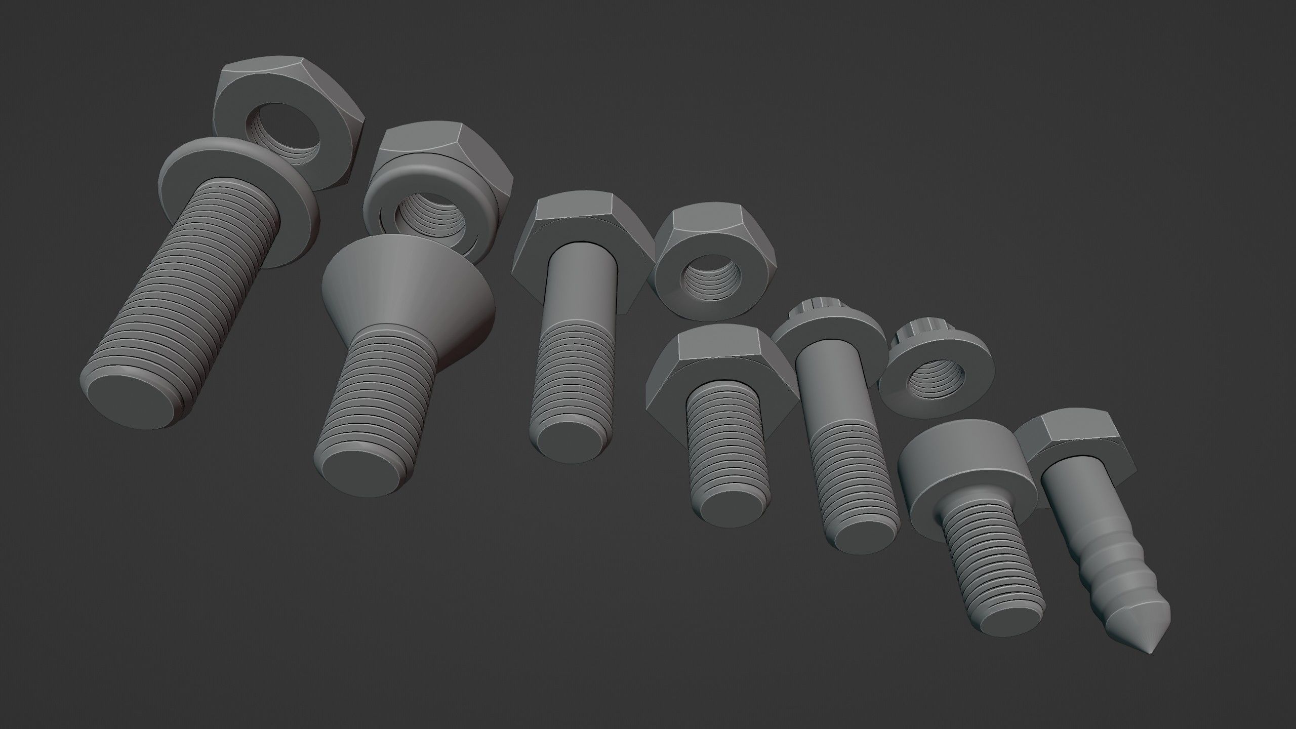 Nuts And Bolts 3d Models - Free Download free 3D model | CGTrader