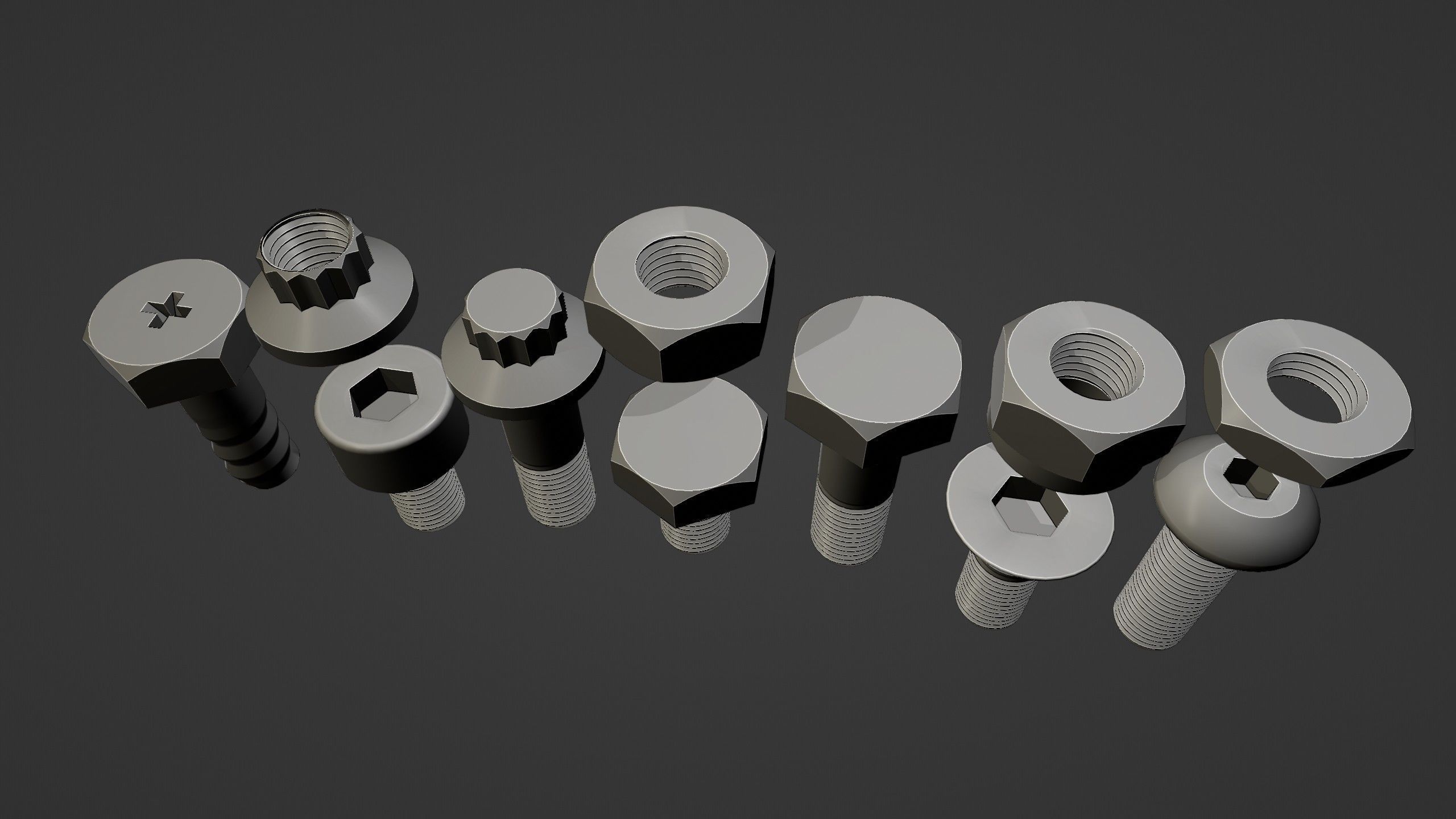 Nuts And Bolts 3d Models - Free Download free 3D model | CGTrader