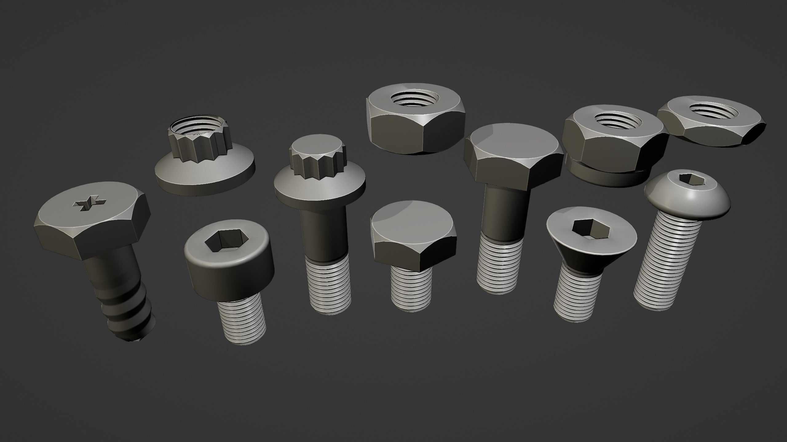 Nuts And Bolts 3d Models - Free Download free 3D model | CGTrader