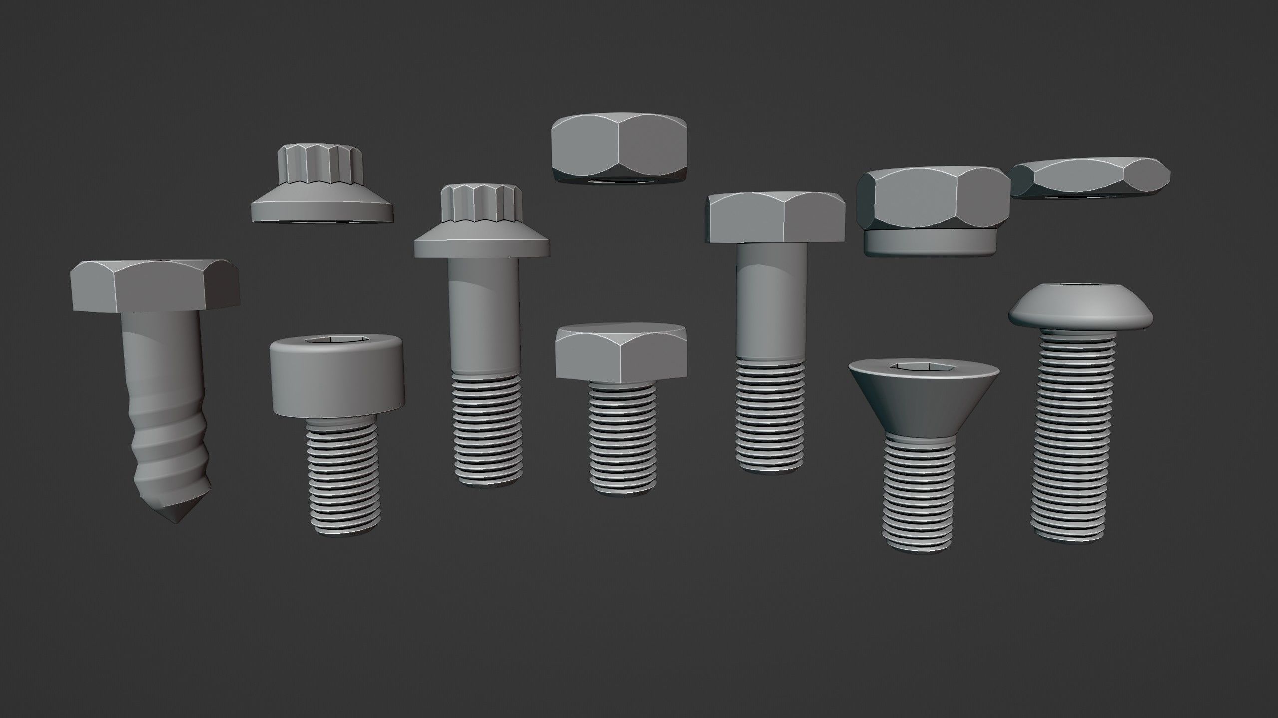 Nuts And Bolts 3d Models - Free Download free 3D model | CGTrader